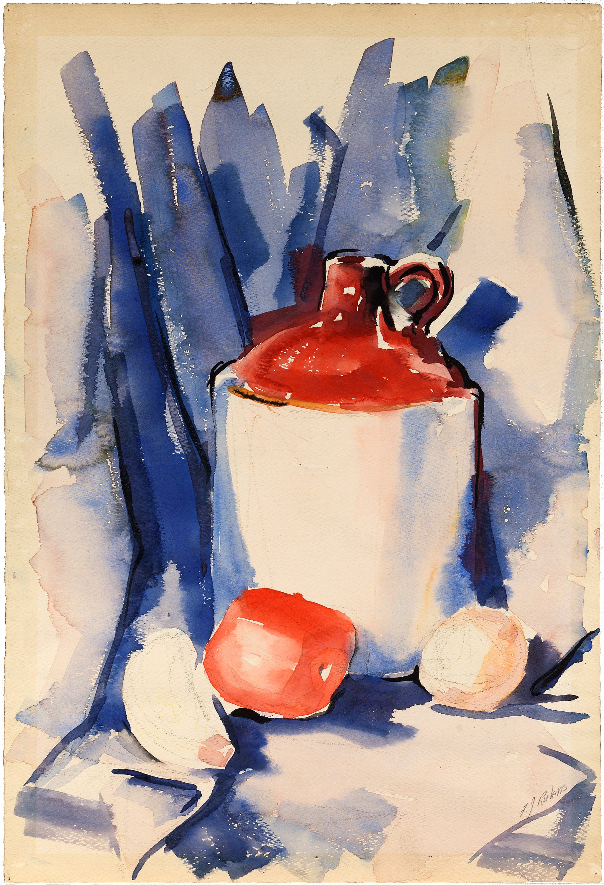Still Life Jug and Fruit Digital Artwork Downloadable Wall Art ...
