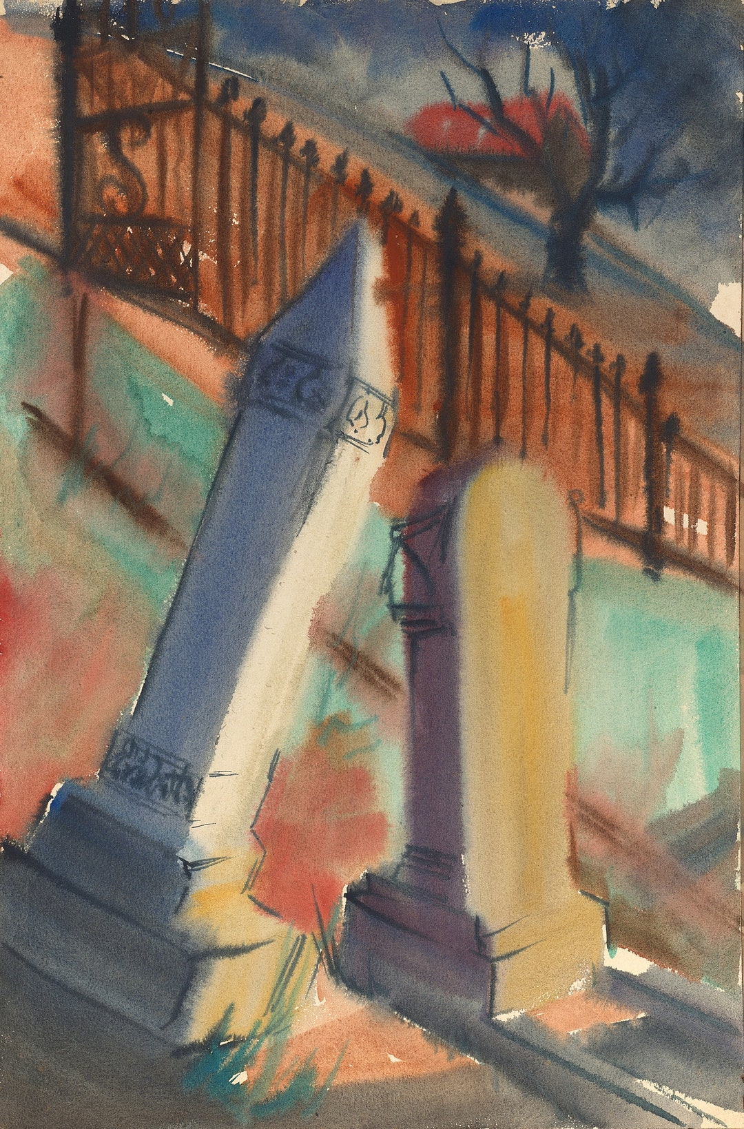 Tombstones Watercolor Painting: Original Cemetery Art (digital Download ...