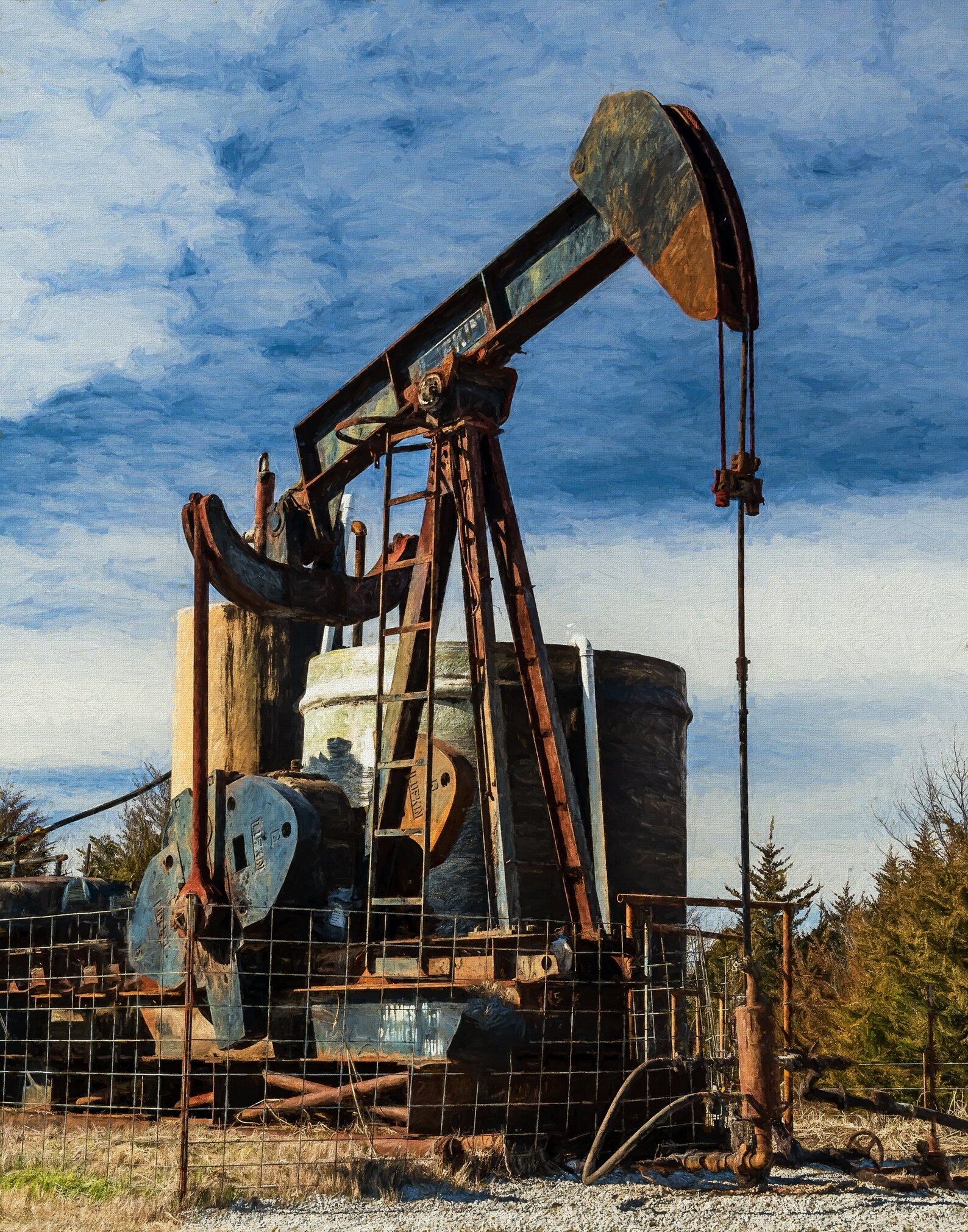 Tulsa Pump Jack Print, Oklahoma Oil Well Art - Etsy