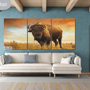 Bison Art Print, Tall Grass Prairie, Buffalo Canvas Art - Etsy