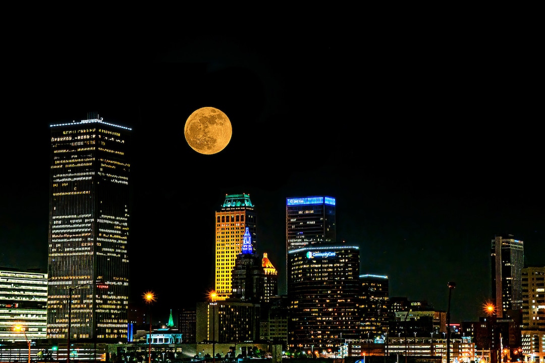 Tulsa Skyline, Tulsa Oklahoma Art, Tulsa Nightscape, Tulsa Night ...