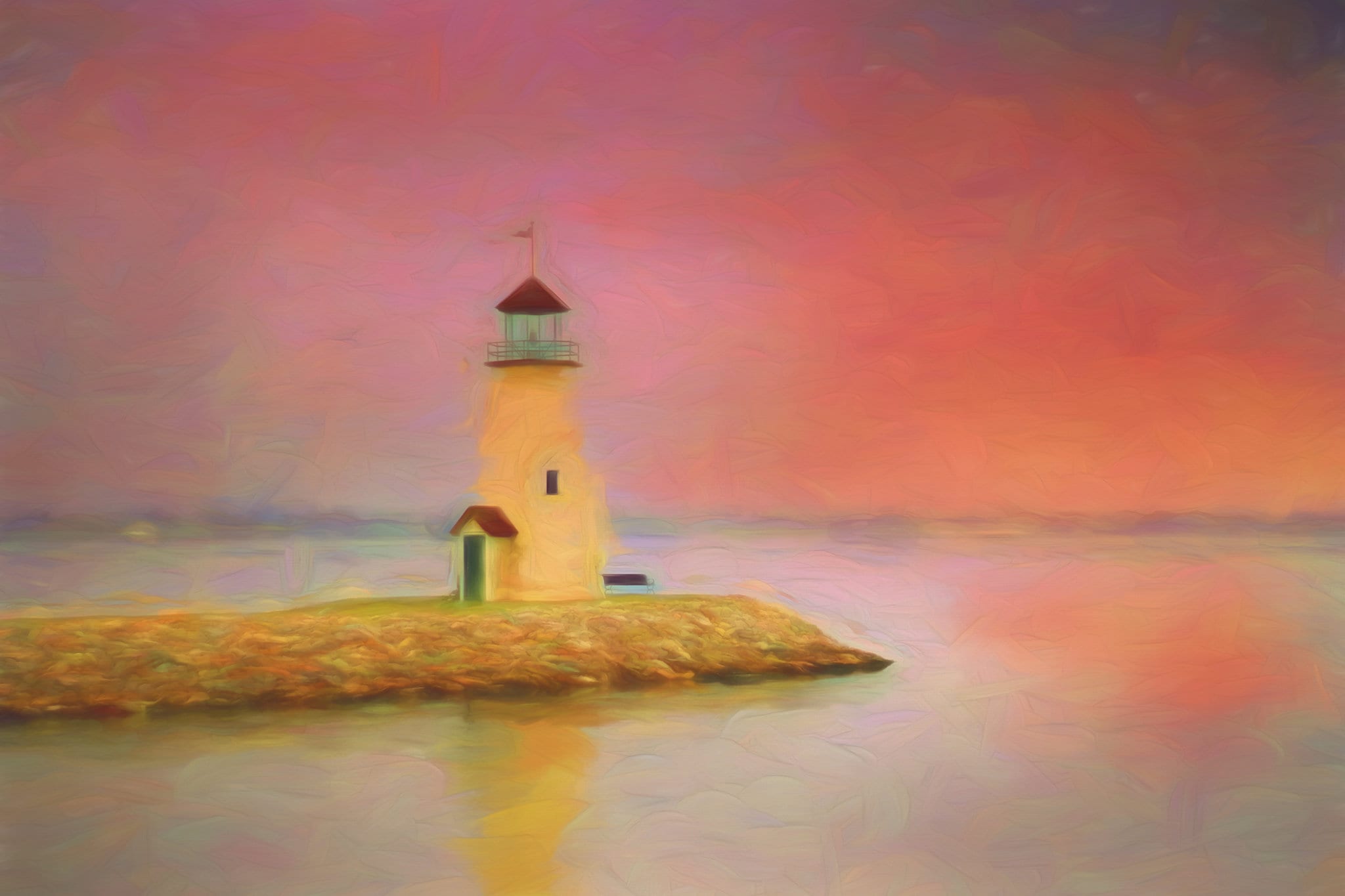 Lighthouse Art Lake Hefner Lighthouse, Lighthouse Painting Oklahoma ...