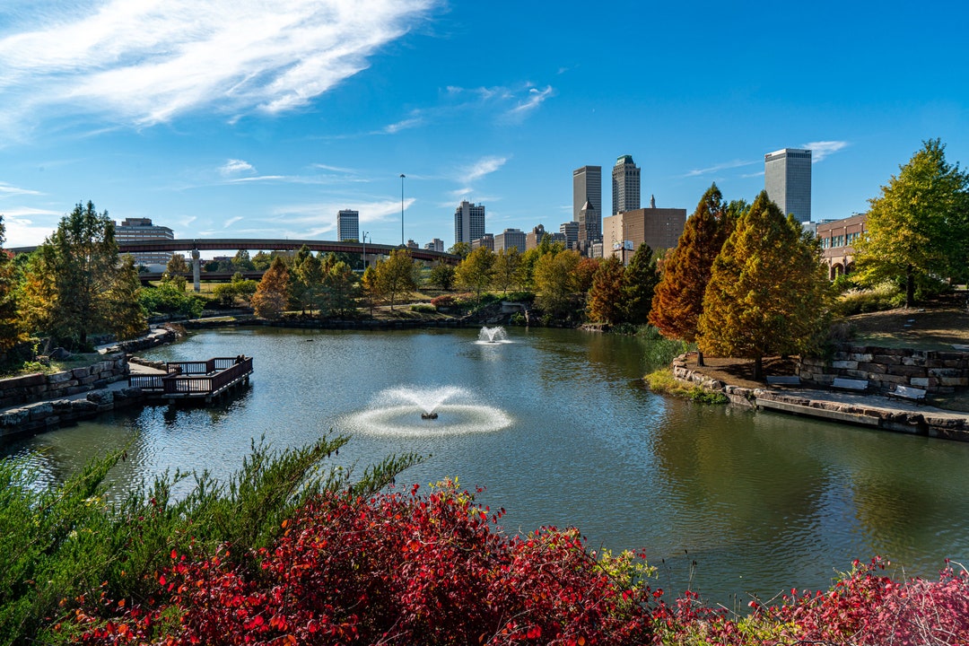 Tulsa Wall Art, Tulsa Centennial Park, Tulsa Skyline Print, Tulsa Art ...