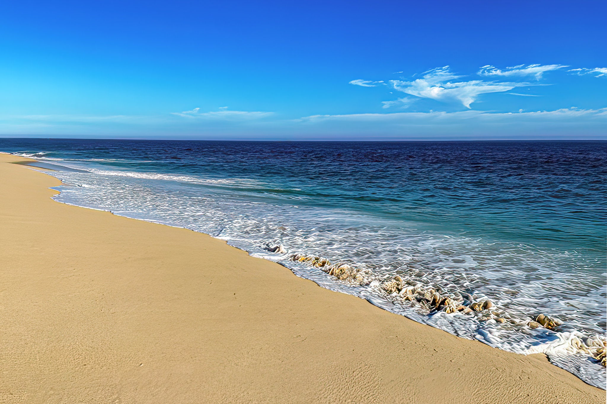 Ocean Waves Print, Blue Ocean Waves, Beach Scene, Ocean Surf Print ...