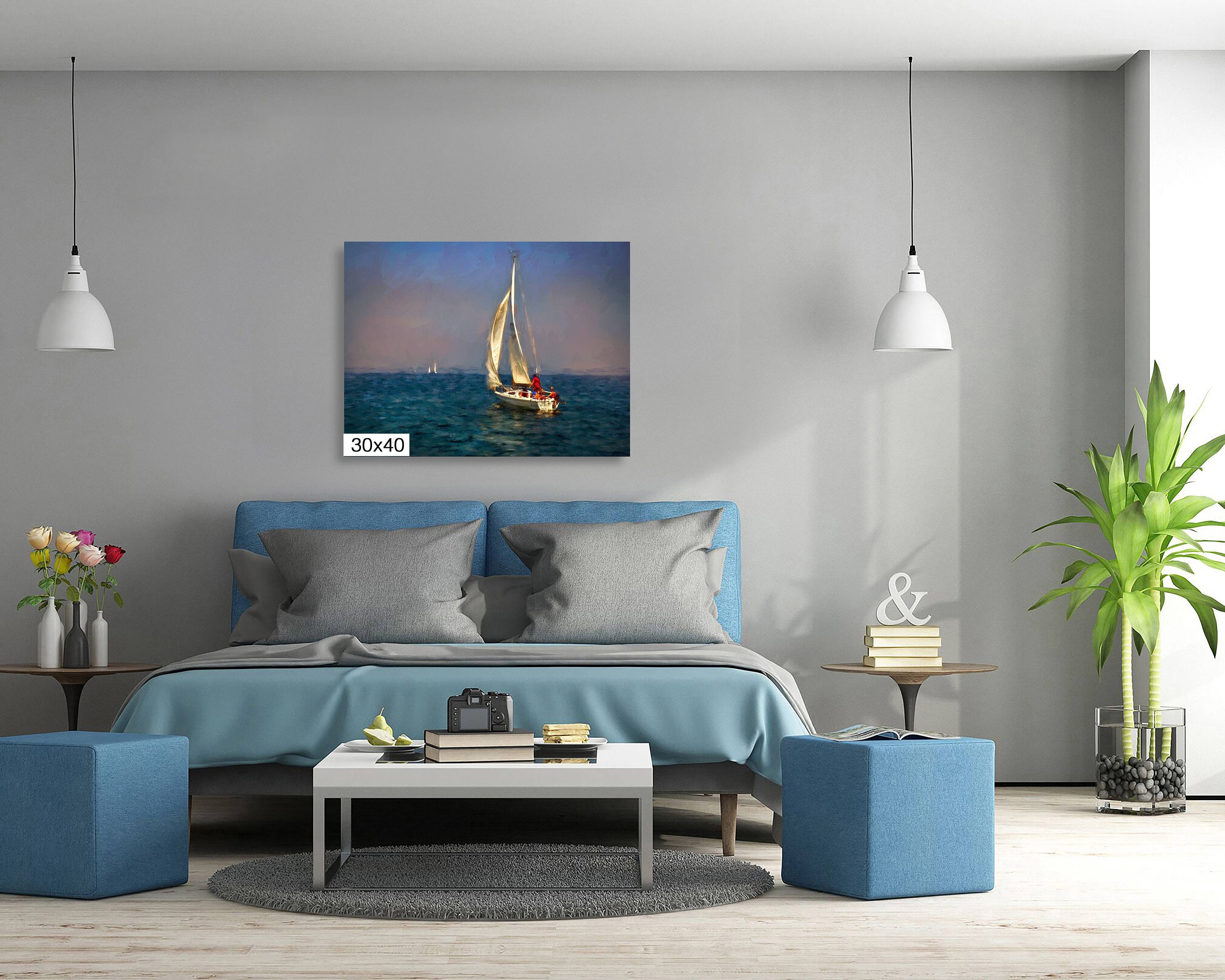 Sailboat Wall Art, Coastal Art, Sailboat Print, Sailboat, Sailboat Art ...