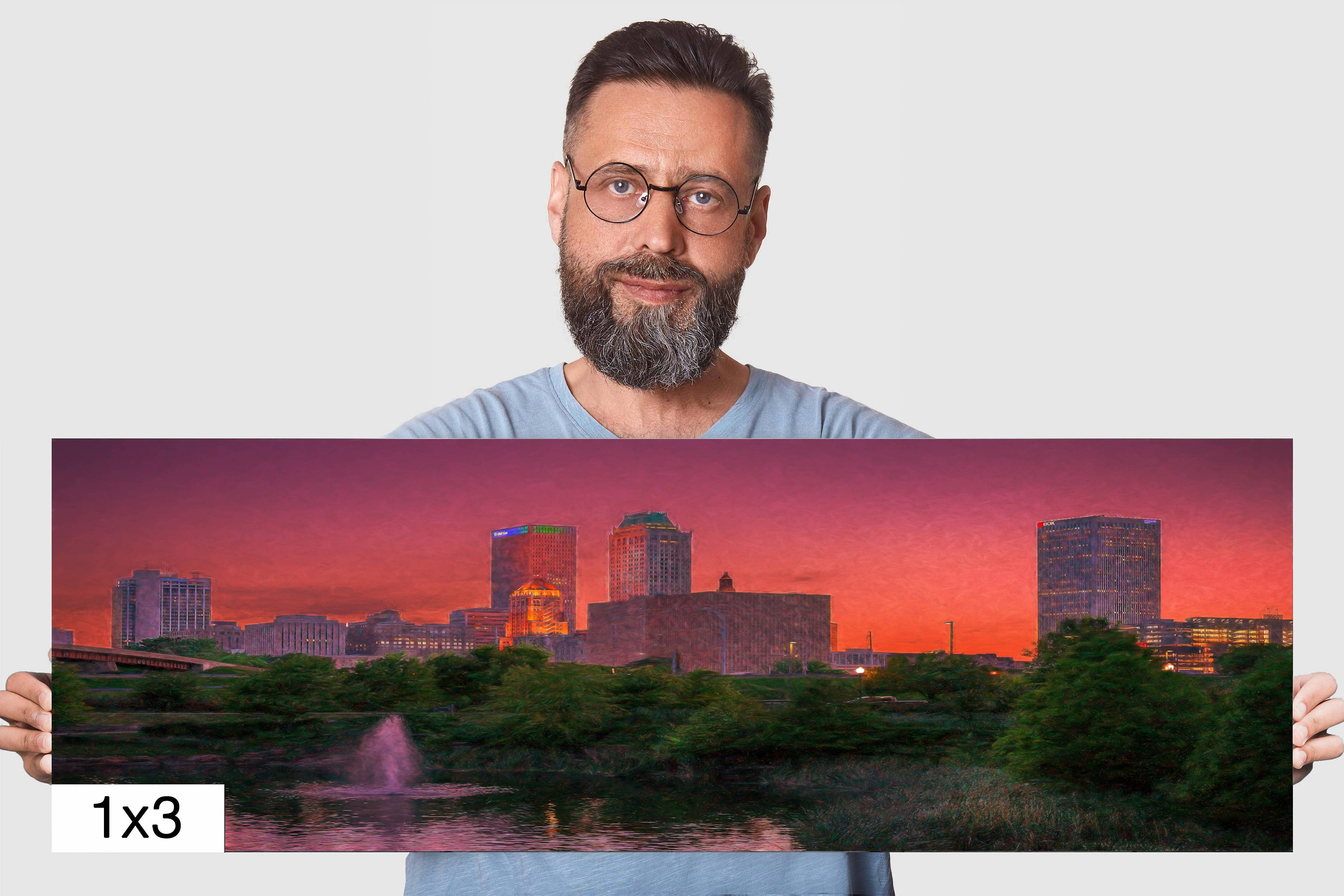Tulsa Wall Art, Tulsa Centennial Park, Tulsa Skyline Print, Tulsa Art ...