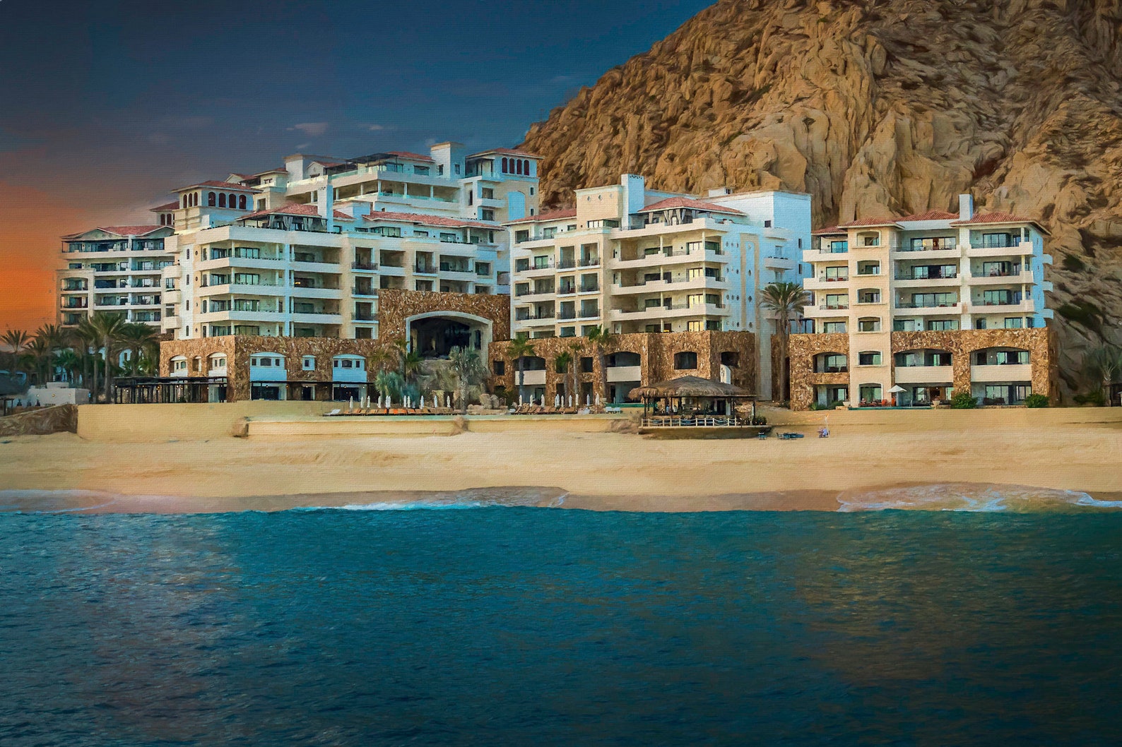 Cabo San Lucas Wall Art, Resort Sunset, Beach Canvas, Mexico Scene ...
