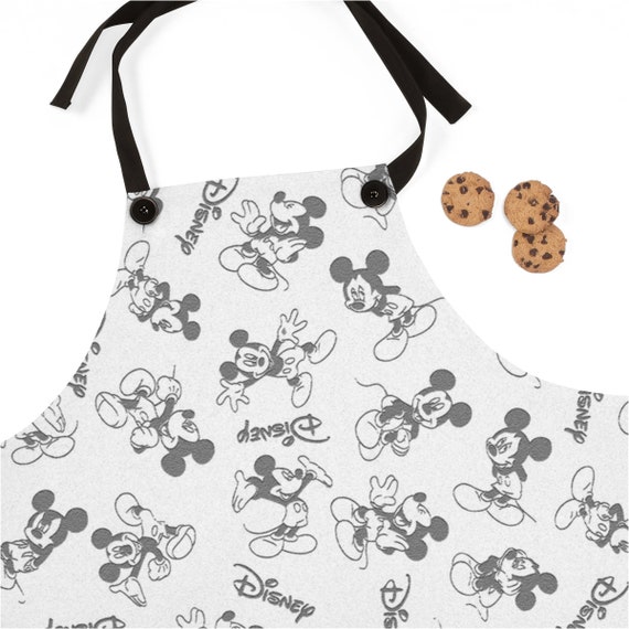 Disney Apron Black and White Mickey Mouse Apron Cooking - Etsy
