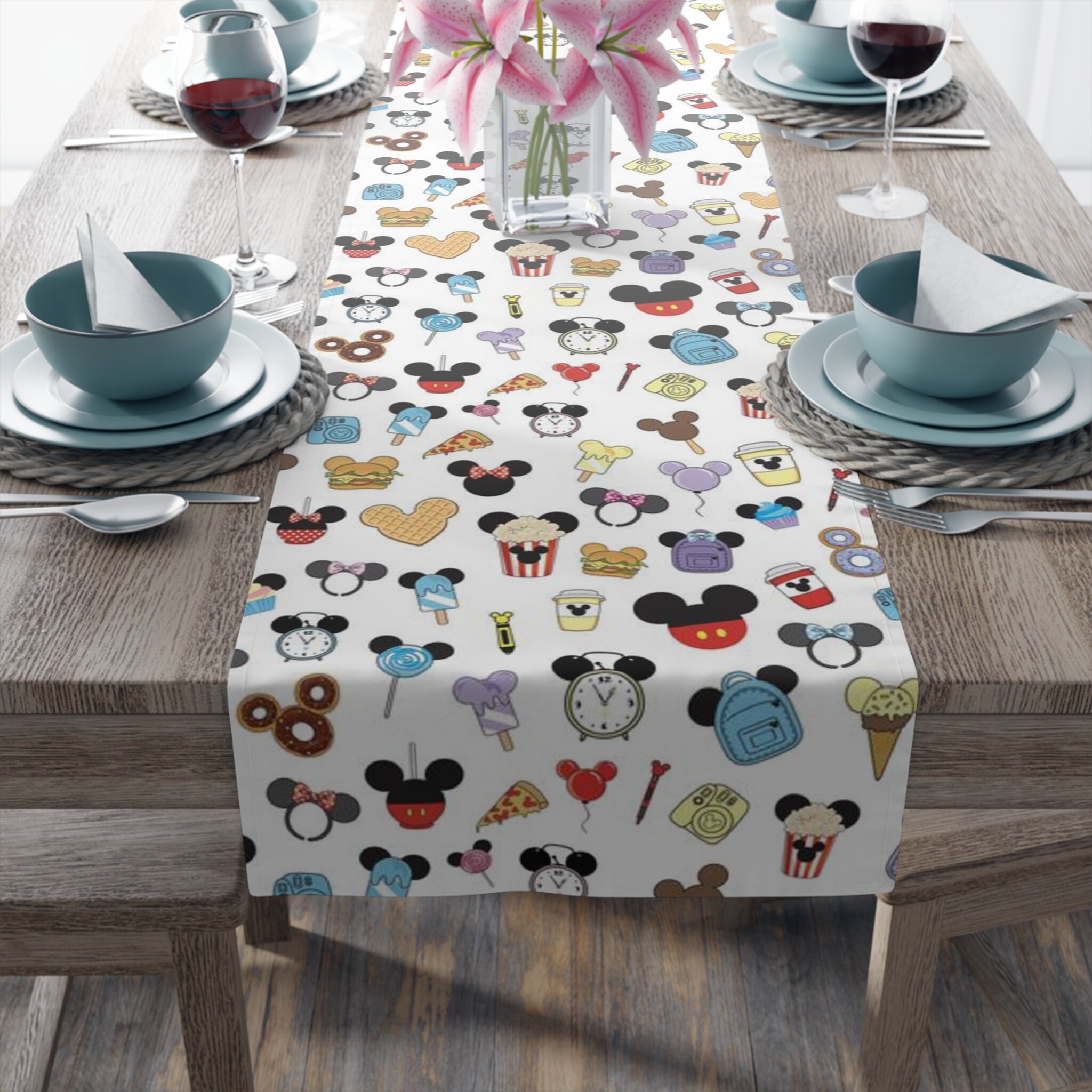 Disney Table Runner Disney Kitchen Decor Mickey Mouse Table Runner ...