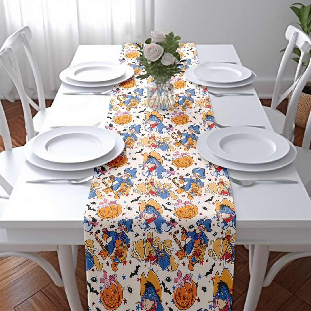 Fall Winnie Pooh Table Runner Disney Kitchen Decor Disney Table Runner ...