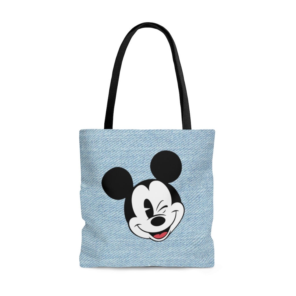 Disney Denim Tote Bag - Disney Canvas Tote - Mickey Mouse Shopping Bag ...