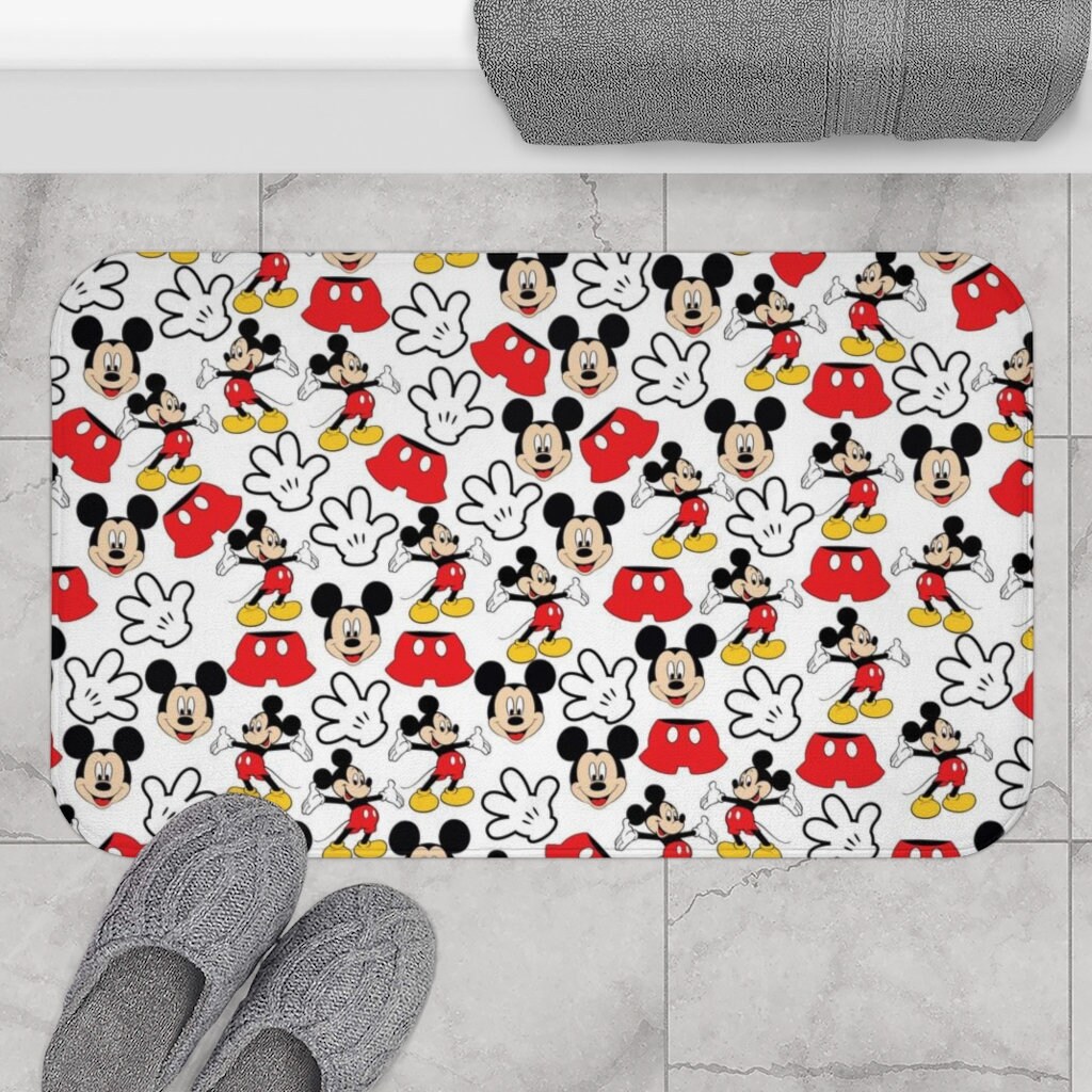 Mickey Mouse Bath Mat Mickey Mouse Bathroom Decor Mickey - Etsy