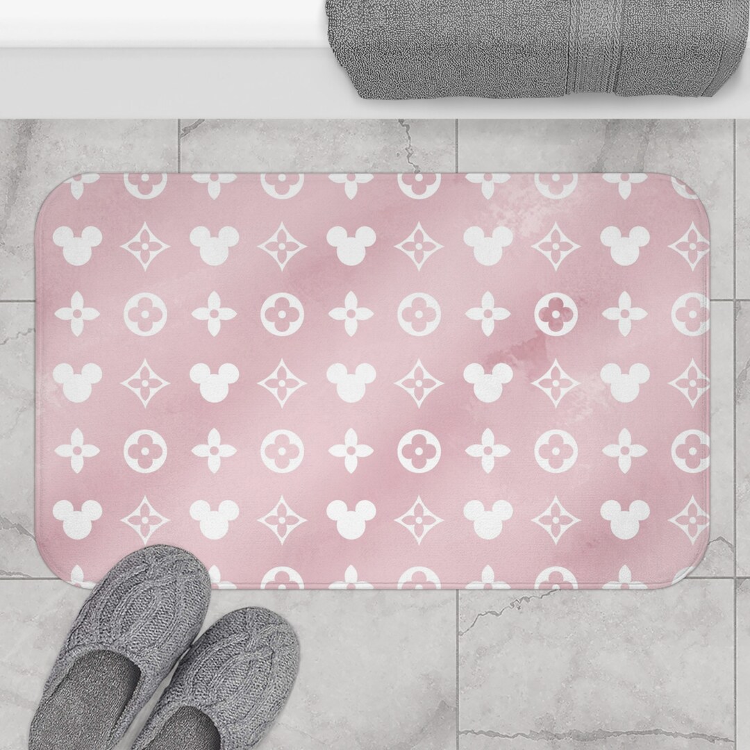 Pink Disney Bath Mat Mickey Ears Bathroom Decor Subtle Mickey Decor ...