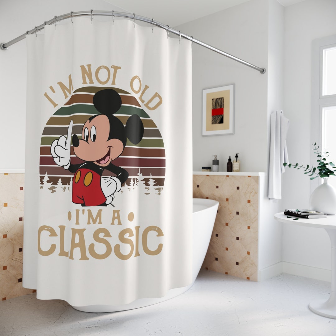 I'm Not Old I'm a Classic Disney Shower Curtains Disney Bath Decor ...