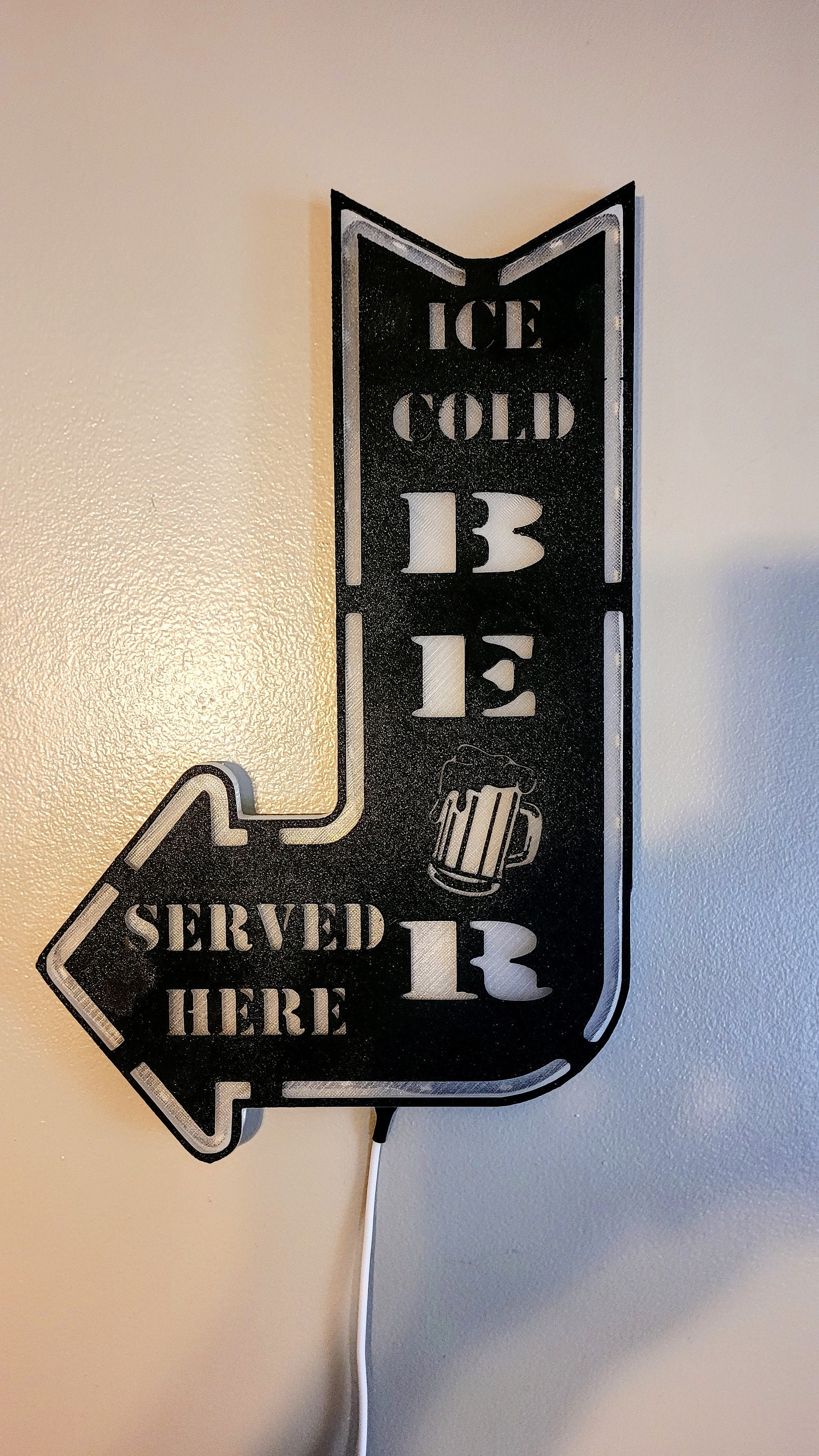 Beer Light Display Light up Sign Bar Display Party Decor Man Cave Decor ...
