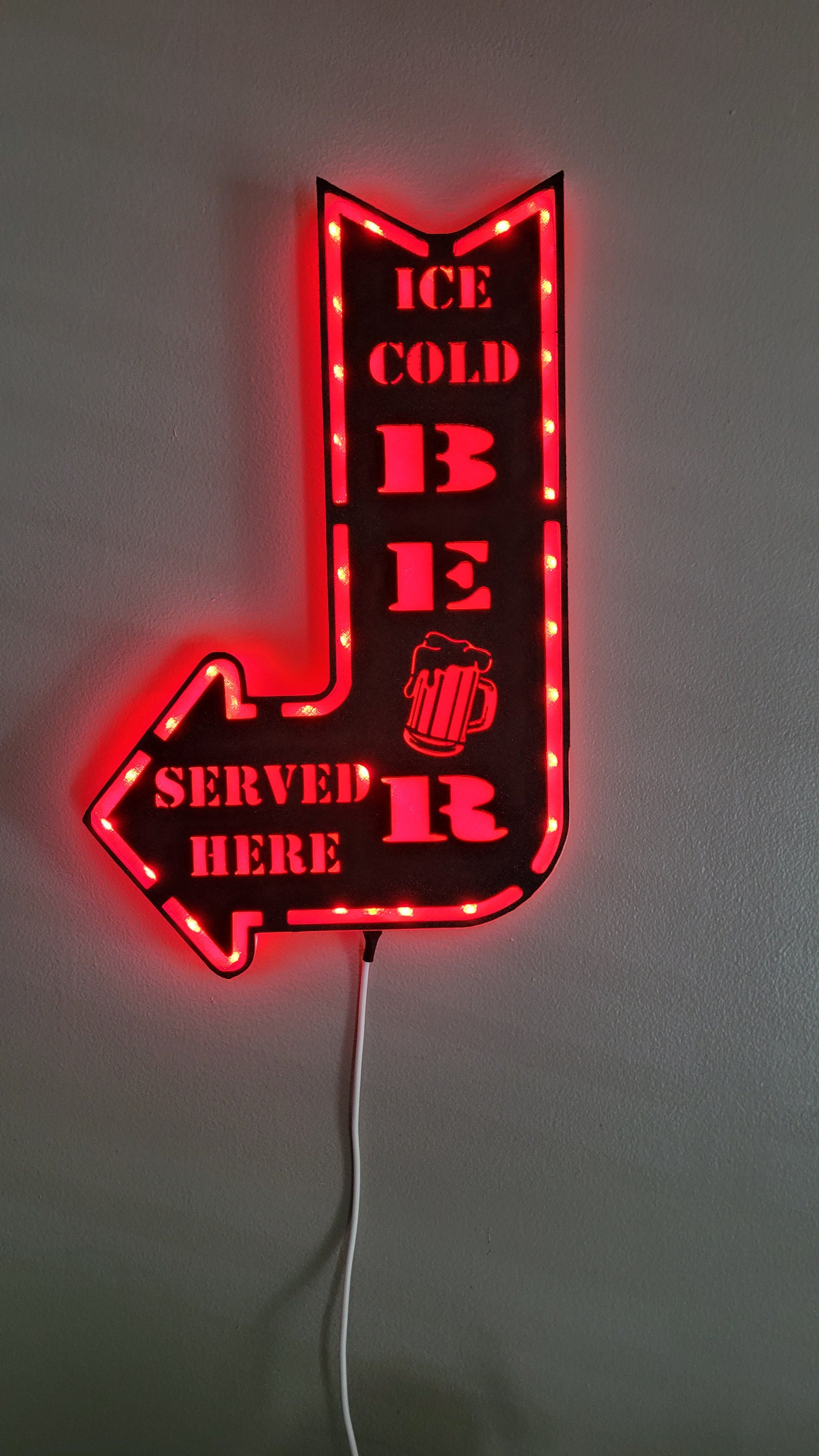 Beer Light Display Light up Sign Bar Display Party Decor Man Cave Decor ...