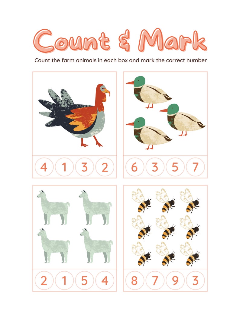 Pre-k - 1st Grade Fun Math Worksheets - Etsy
