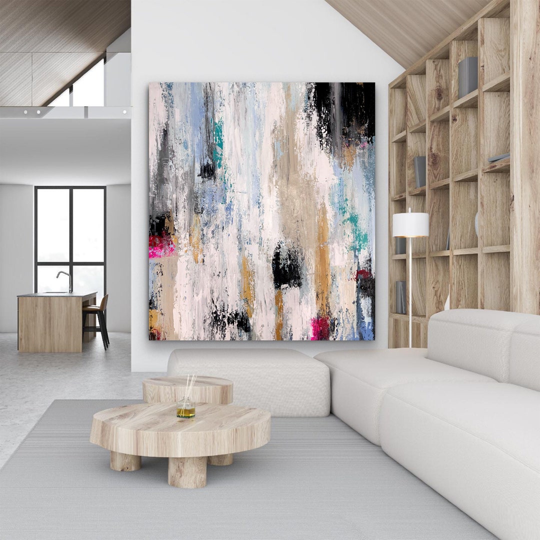 Extra Large Abstract Wall Art for Home Decor Heavy Impasto Painting on ...