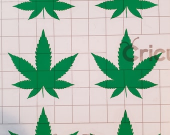 Pot Leaf Vinyl Sticker, Marijuana Plant Decal - Etsy