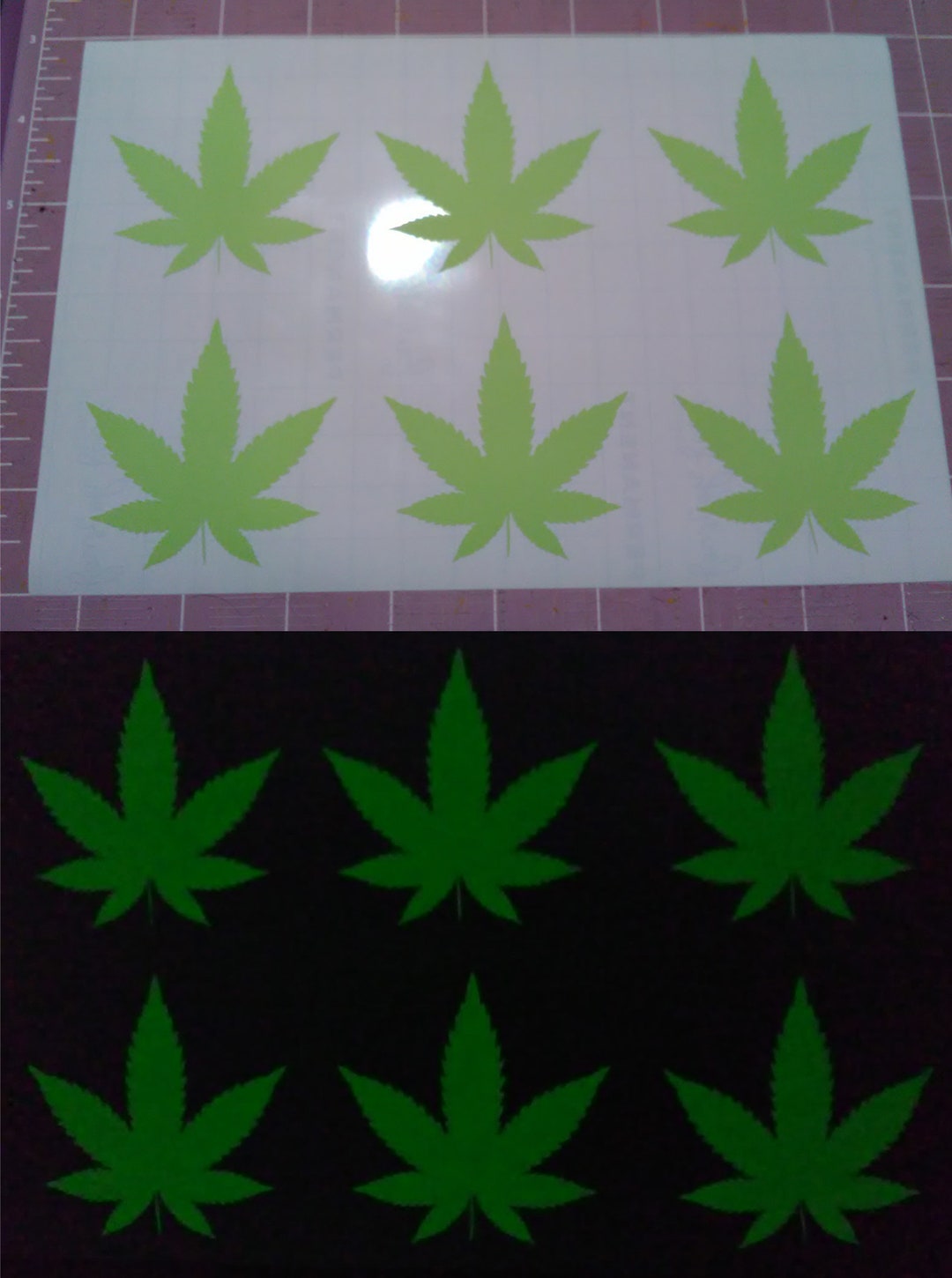 6 Pack of Glow in the Dark Pot Leaf Vinyl Decals - Etsy