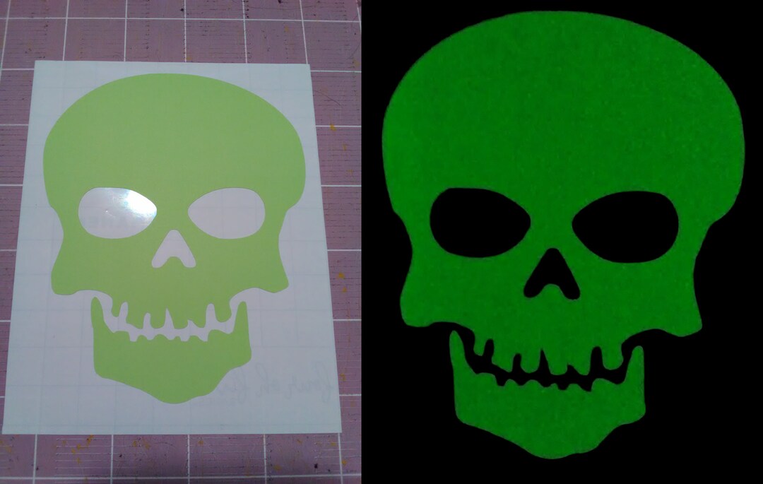 Simple Skull Glow in the Dark Decal - Etsy