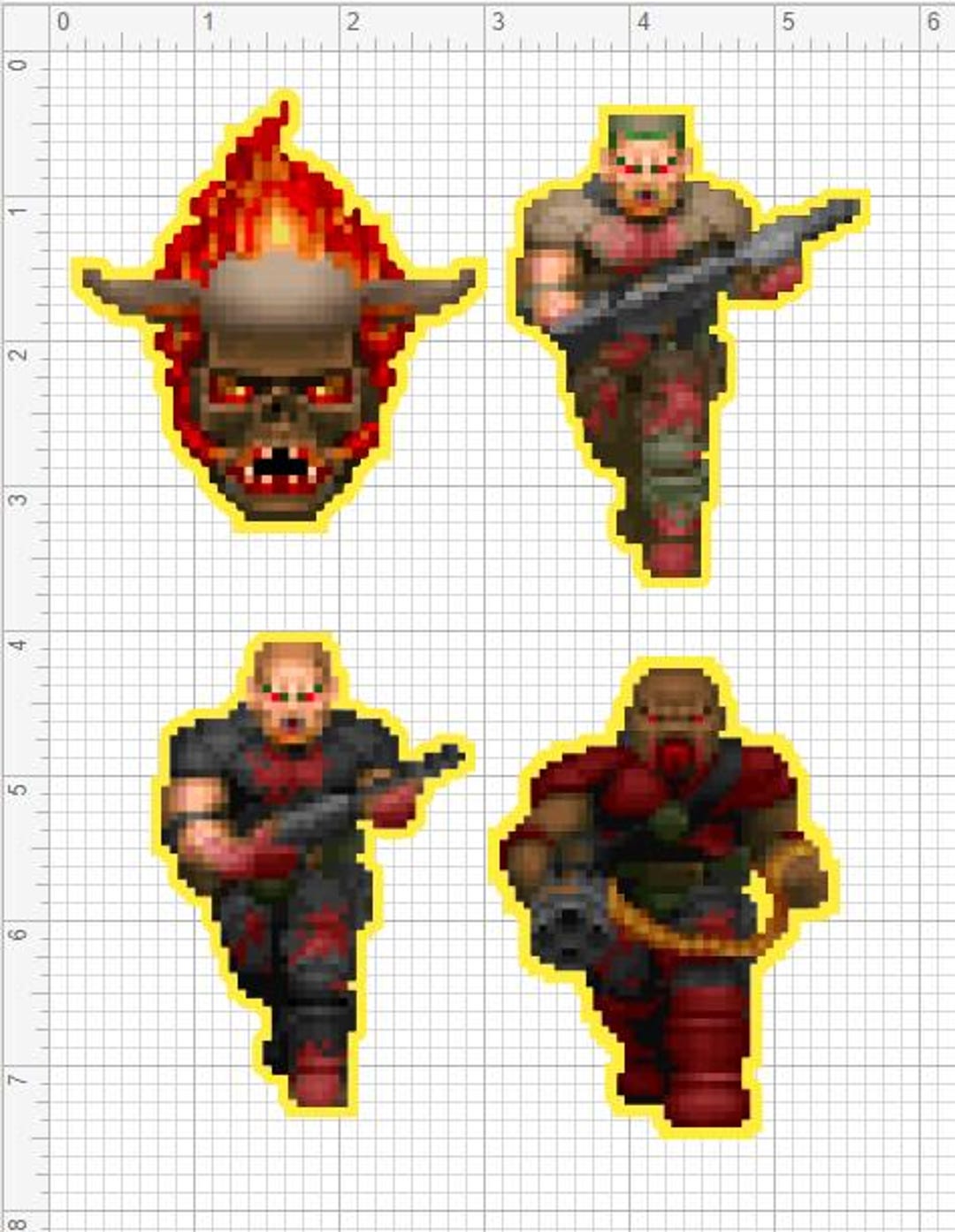 DOOM Enemies Sticker Pack - Etsy