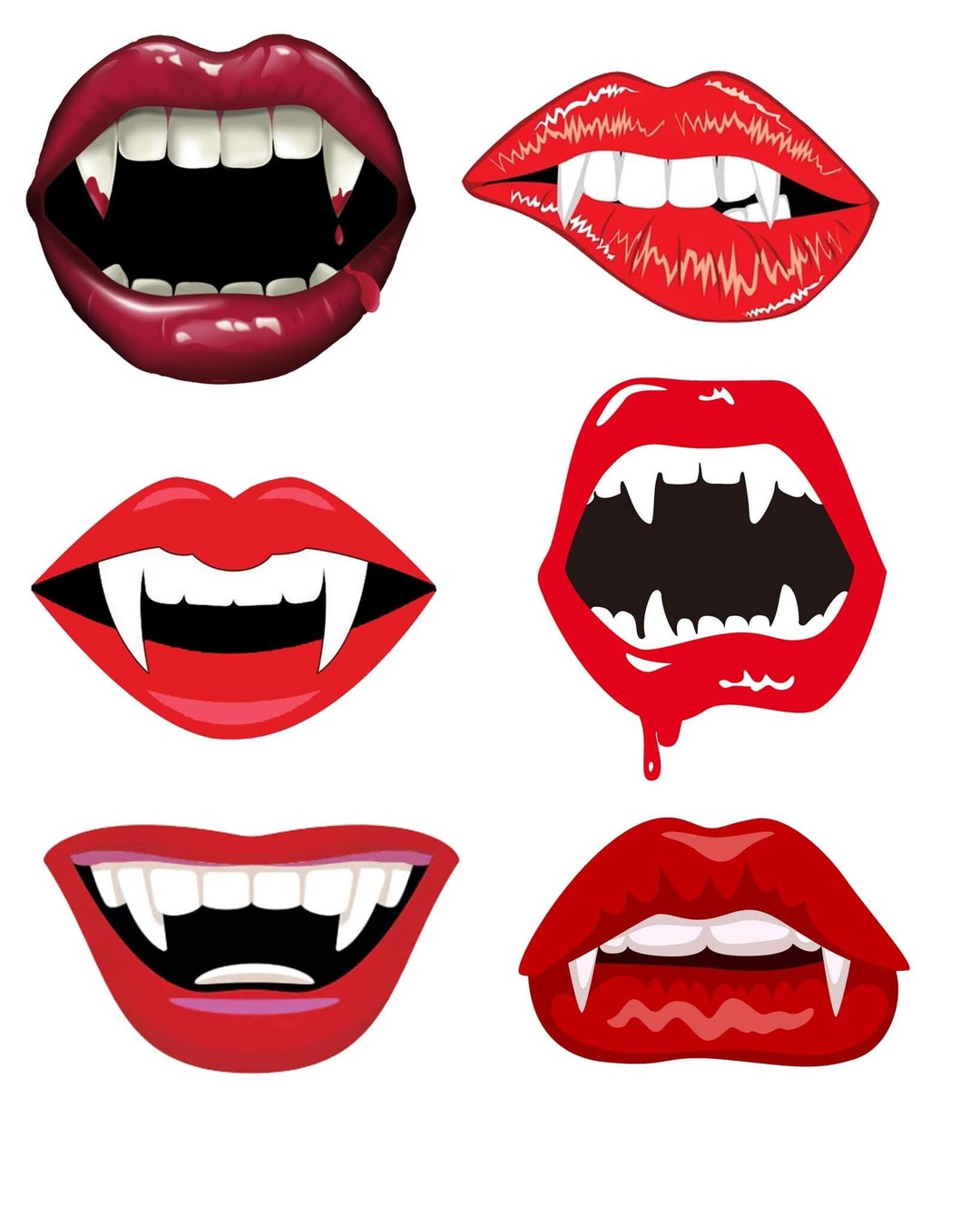 2.75" Vinyl Vampire Lip Stickers - Etsy