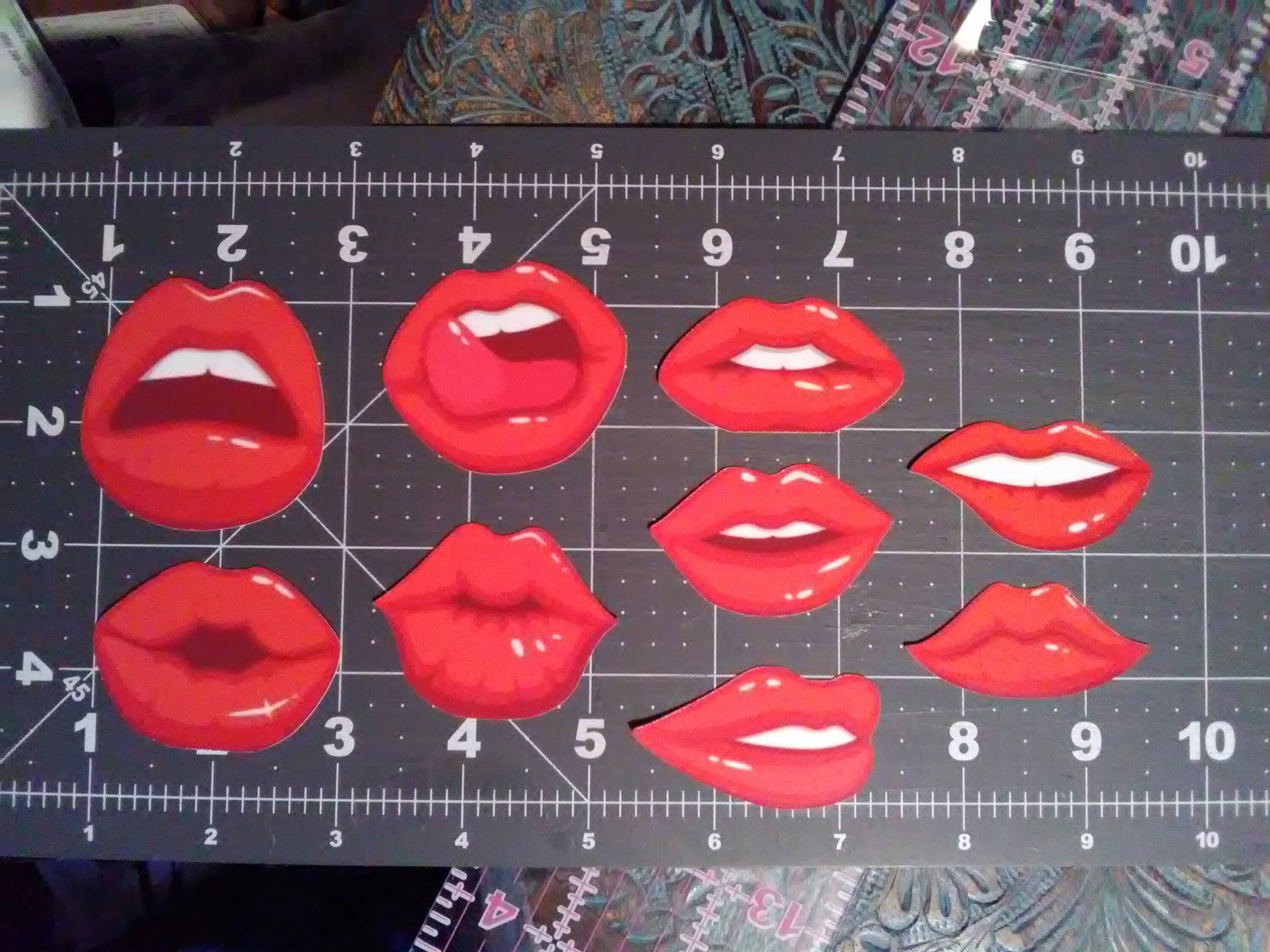 Set of 9 , 2 Cartoon Lips Vinyl Stickers - Etsy