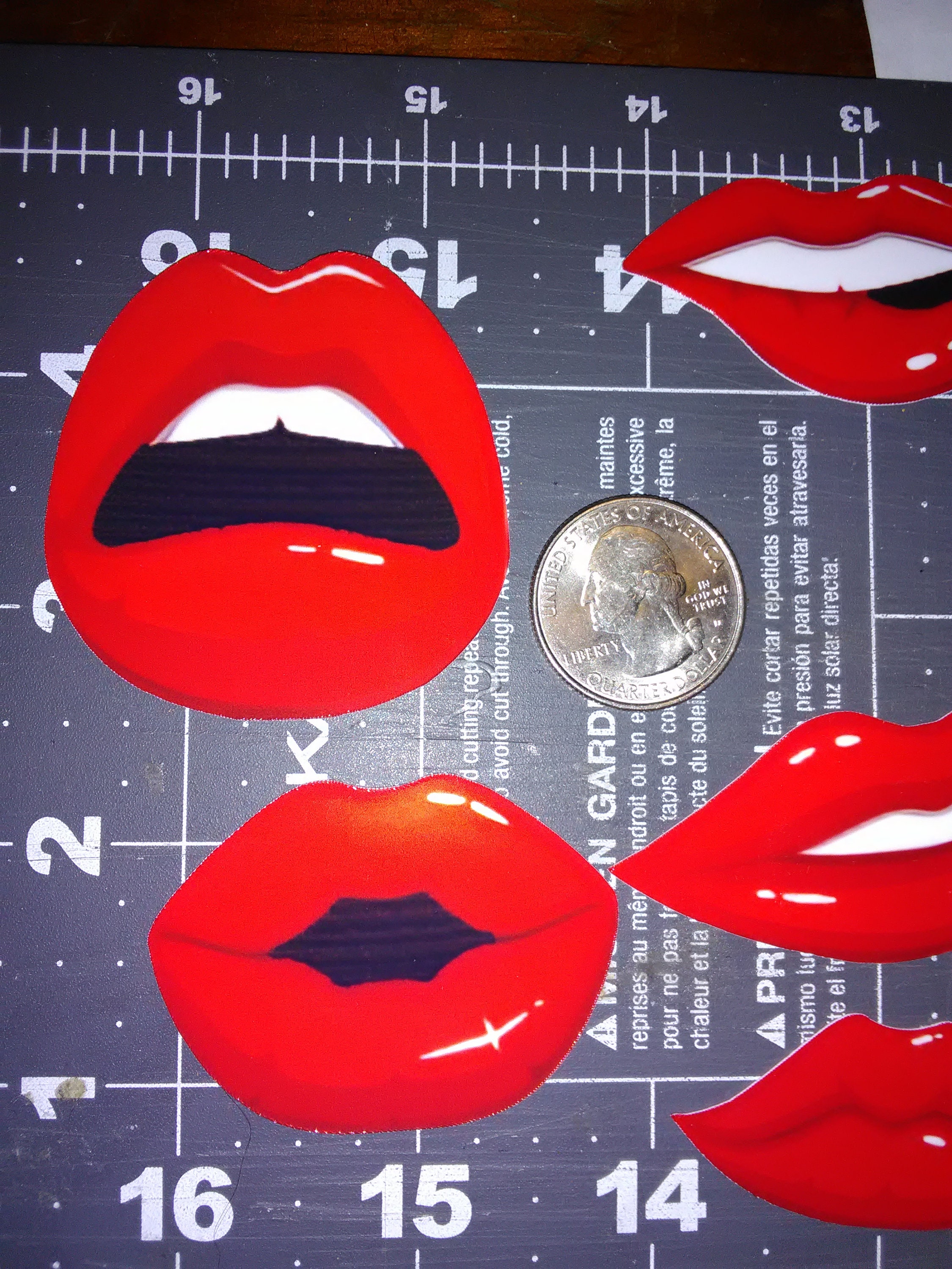 Set of 9 , 2" Cartoon Lips Vinyl Stickers - Etsy