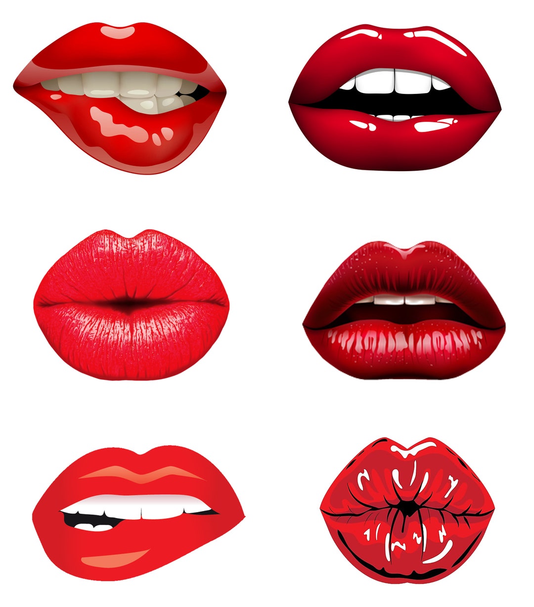 2.75" Assorted Sultry Lip Stickers - Etsy