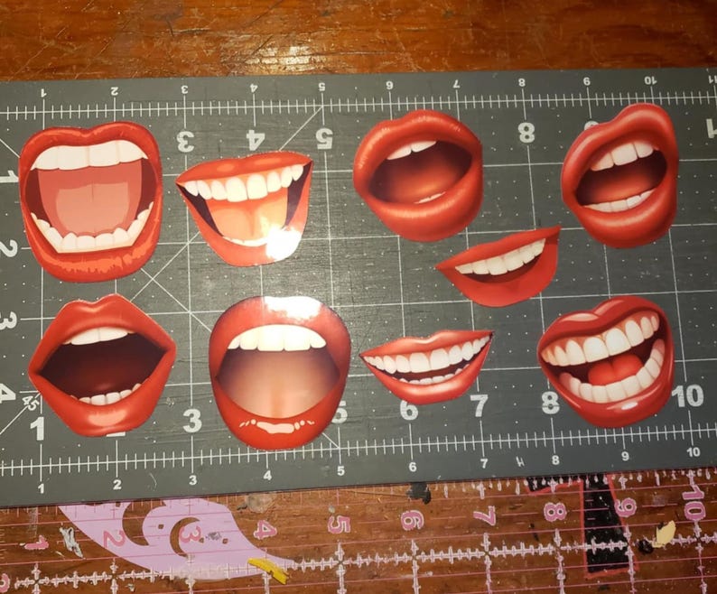 2" Laughing Lips Vinyl Stickers - Etsy