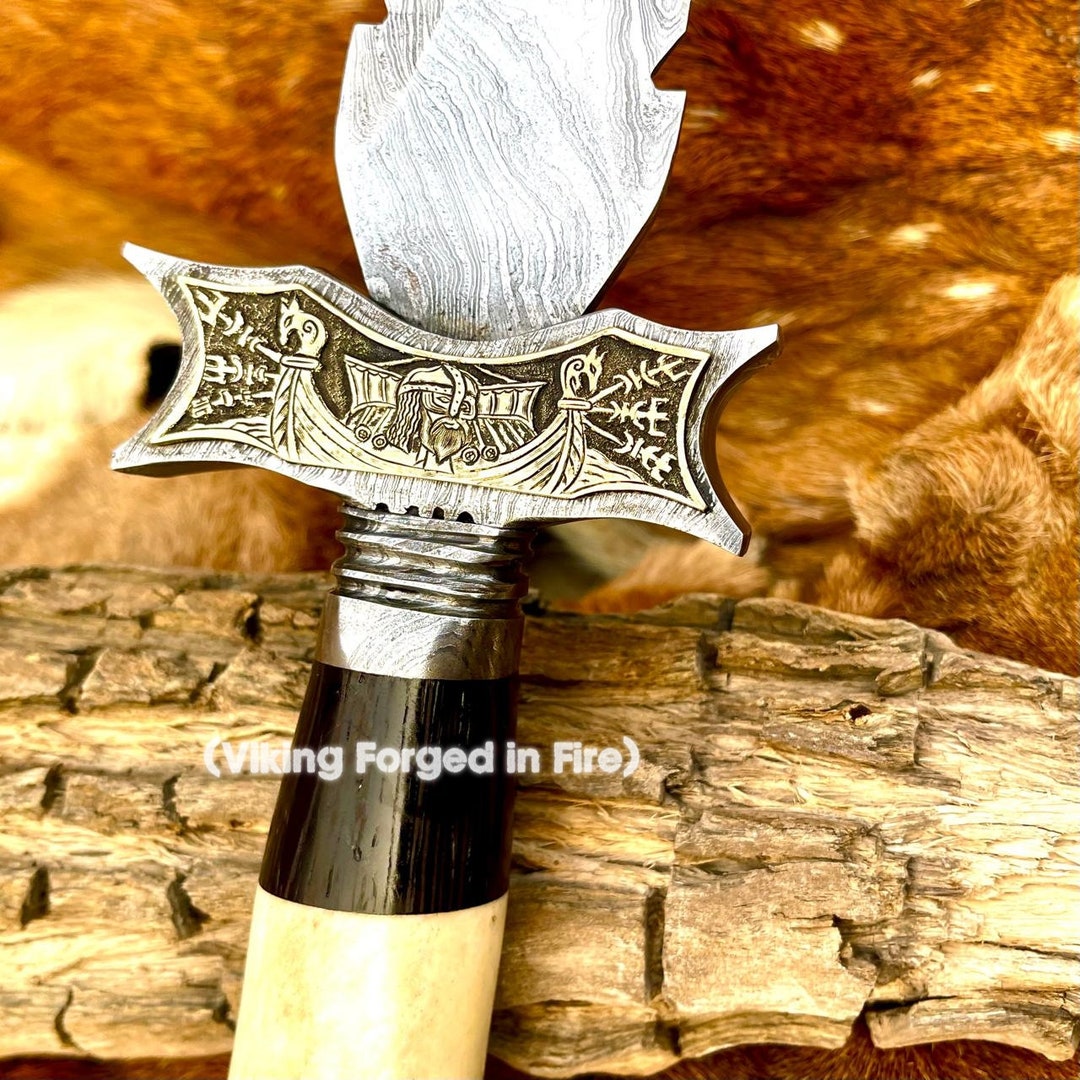 Handmade Viking Sword, Forged in Fire mosaic Damascus Steel Sword, Hand ...
