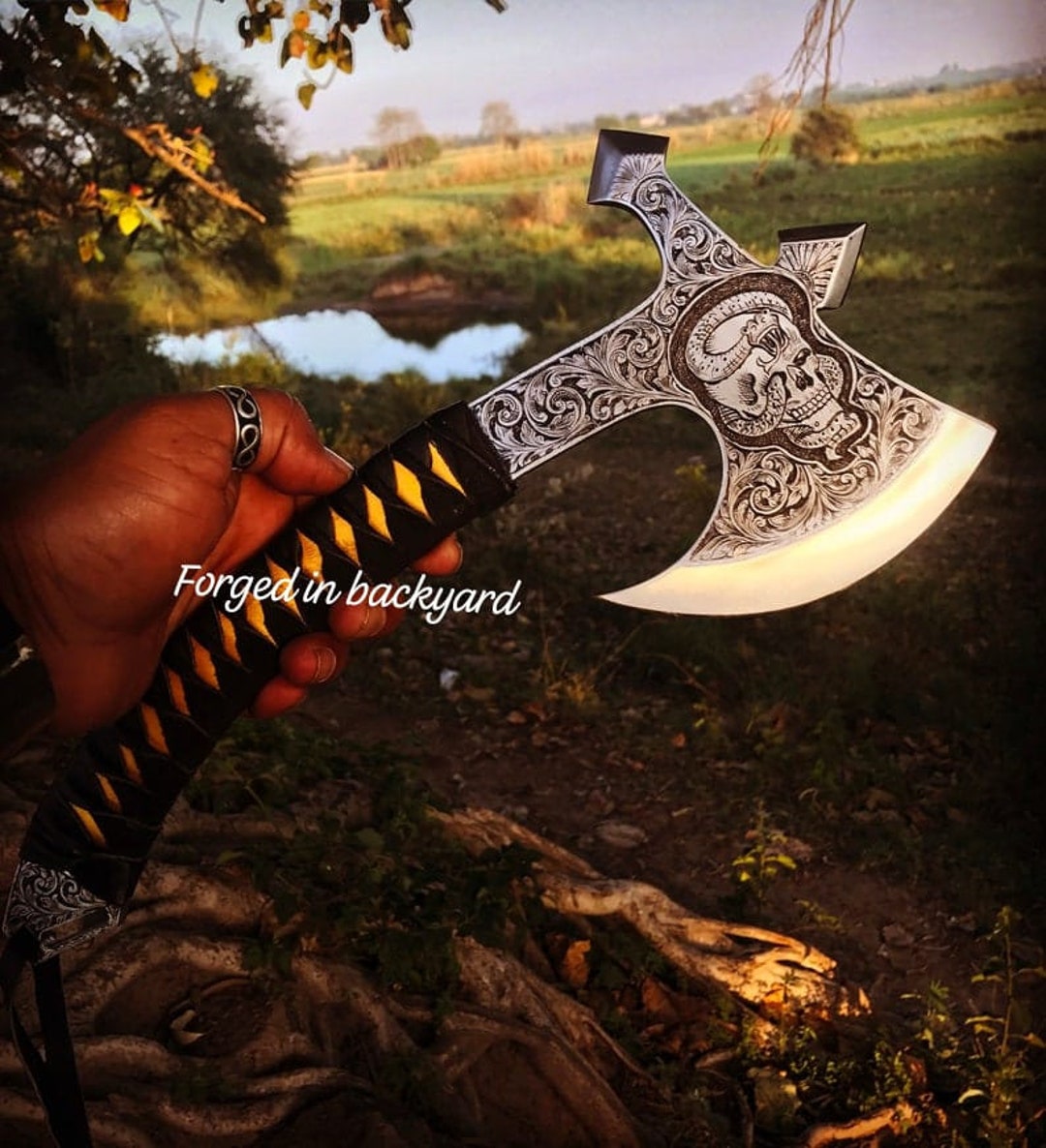 Custom Axe, Handmade Axe, Hand Forged in Fire Full Tang Axe, After ...