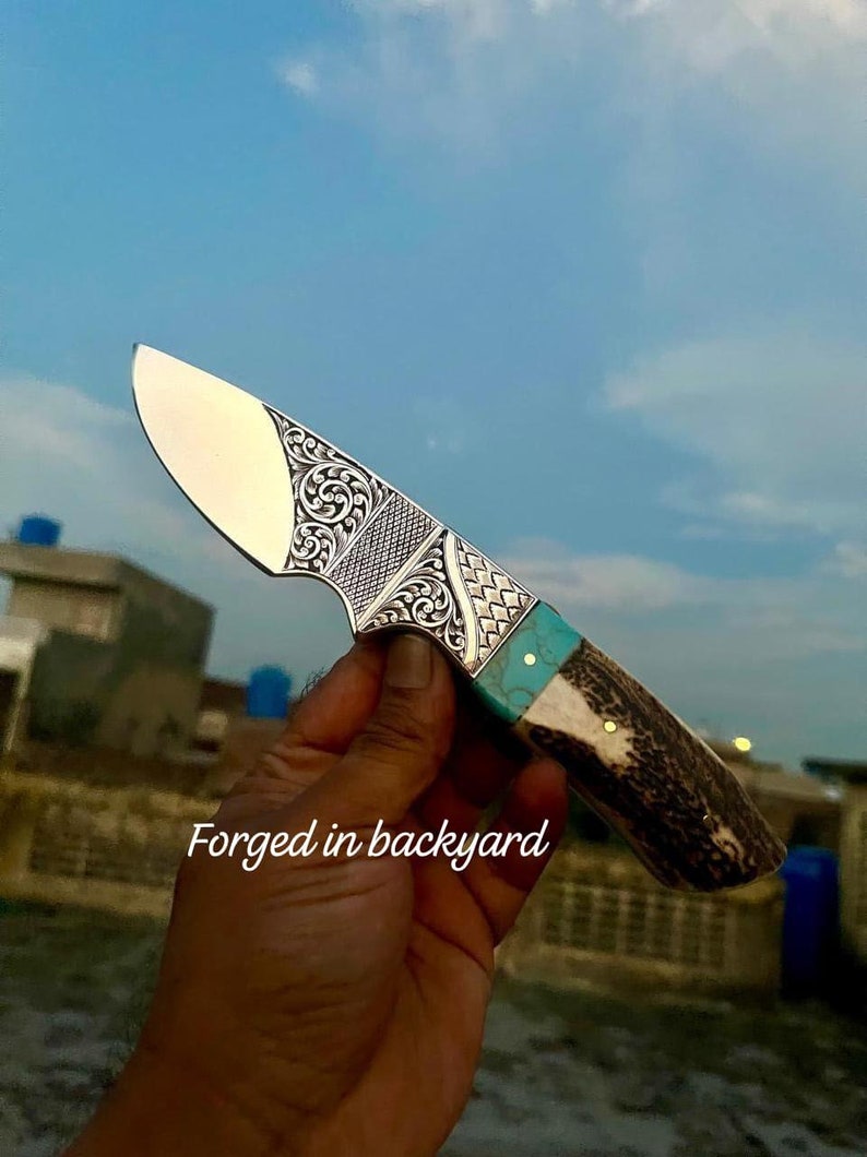 Custom Knife, Hand Engraved Knife, Engraved Knife, Skinner Knife, With ...