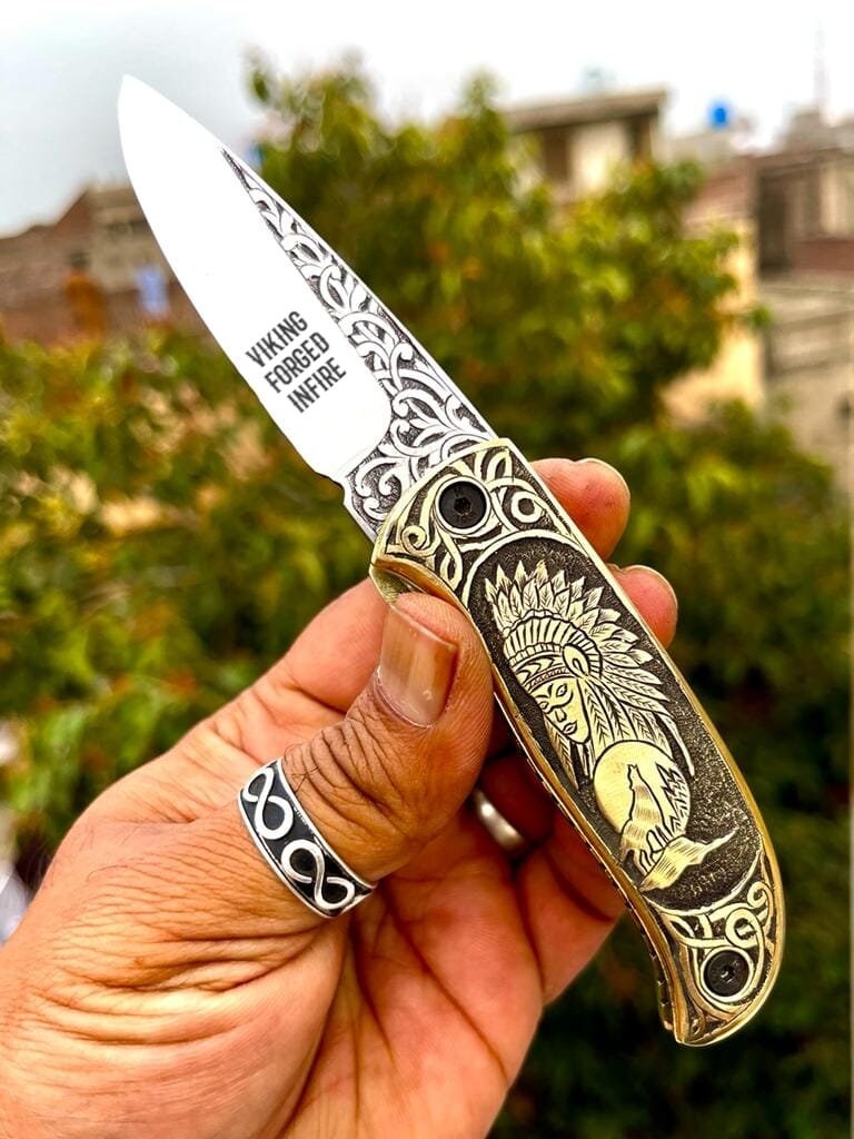 Viking Knife Pocket Knife Customised Chisel Deep Hand - Etsy