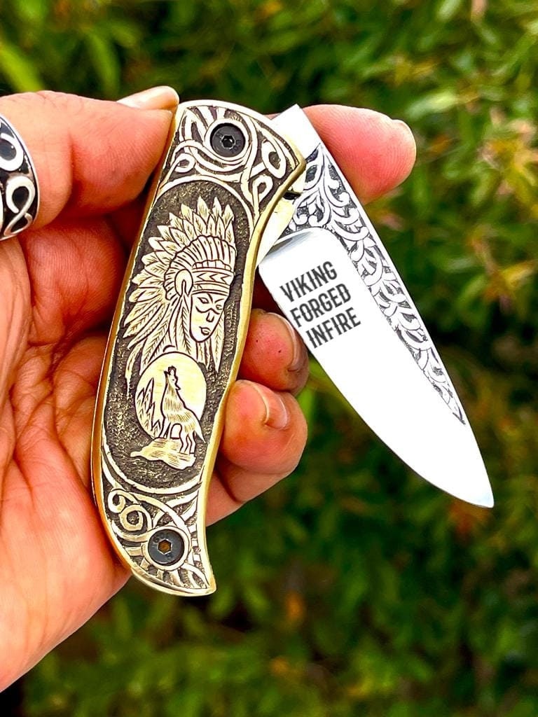 Viking Knife Pocket Knife Customised Chisel Deep Hand - Etsy
