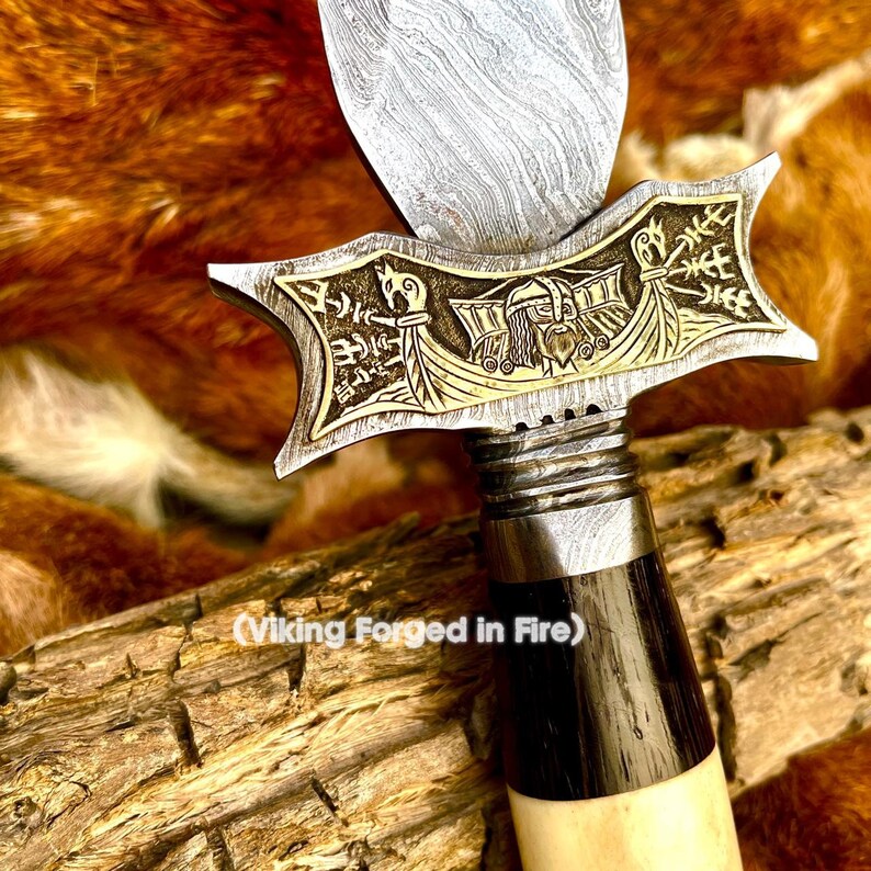 Handmade Viking Sword, Forged in Fire mosaic Damascus Steel Sword, Hand ...
