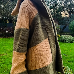 Knitting Machine Pattern - Hooded Cardigan - Addi, Sentro 48 46 22 Pin ...