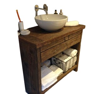 Custom Rustic Wooden Bathroom Vanity Sink Handcrafted Unique Design ...
