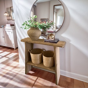 Farmhouse Rustic Solid Wood Console Table Unique Entryway Hallway ...
