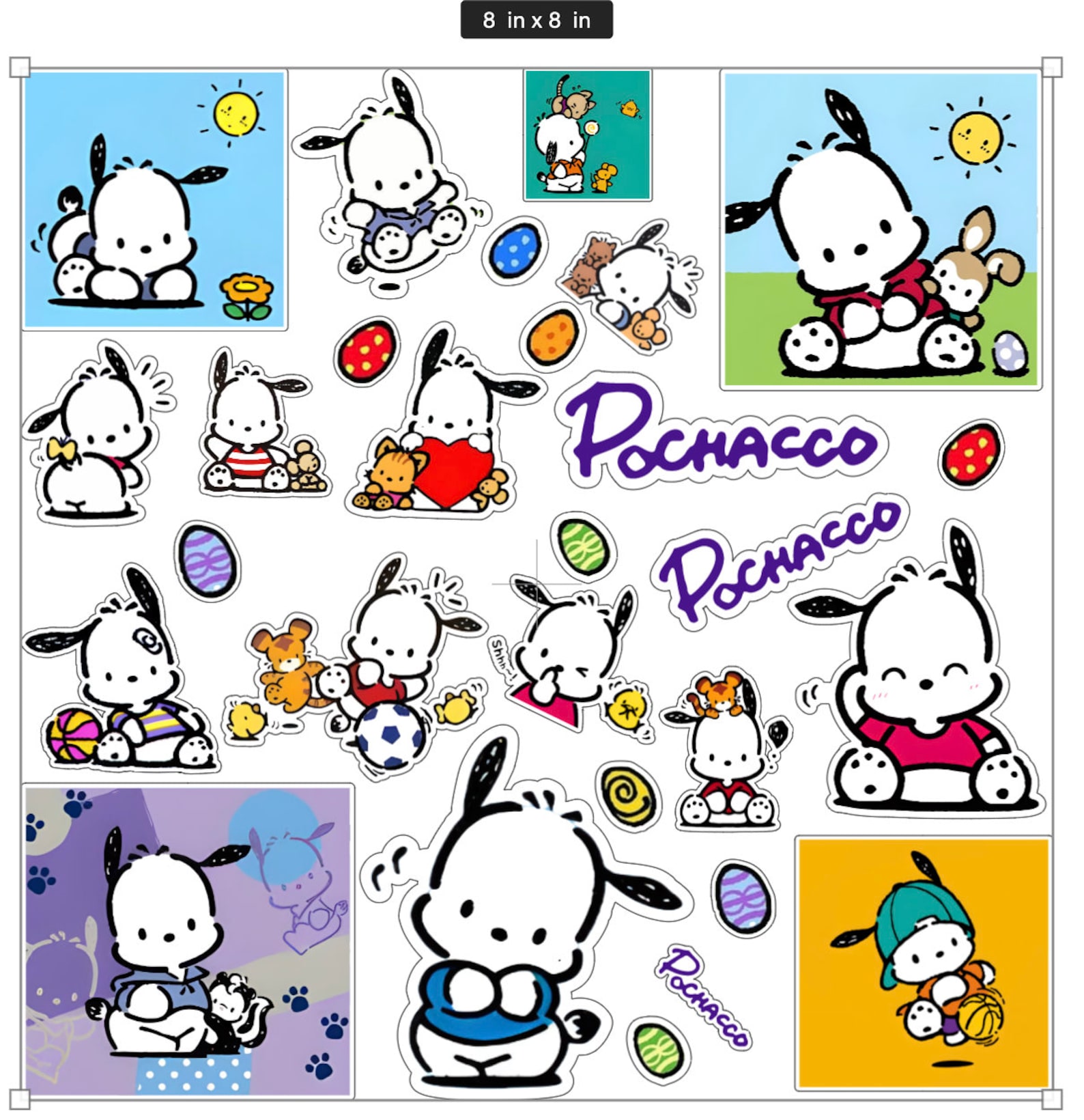 Pochacco Stickers 28 Different Waterproof Stickers as Seen in Picture ...