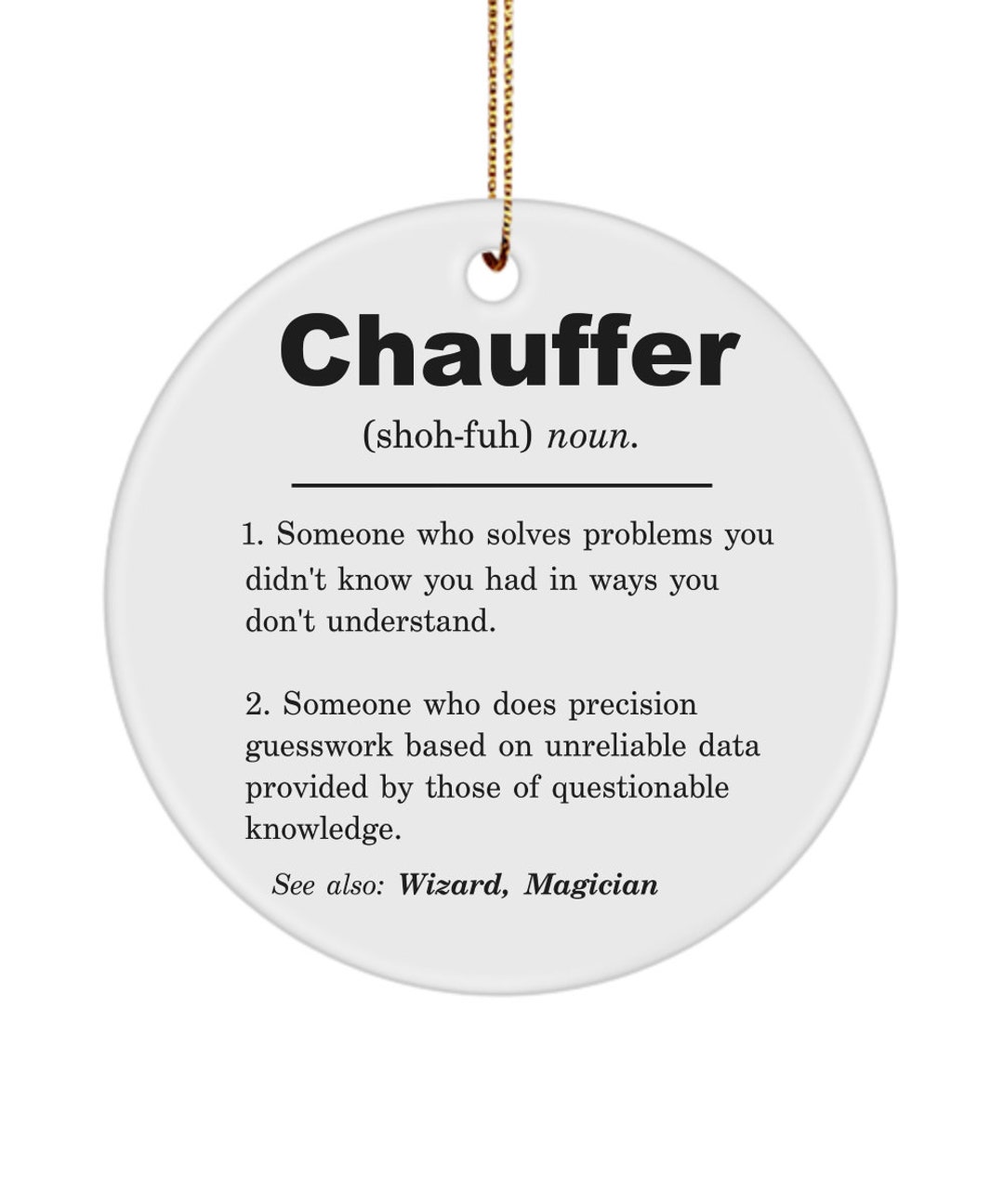 Chauffer Gift, Chauffer Ornament, Chauffer Gift Idea, Chauffer ...