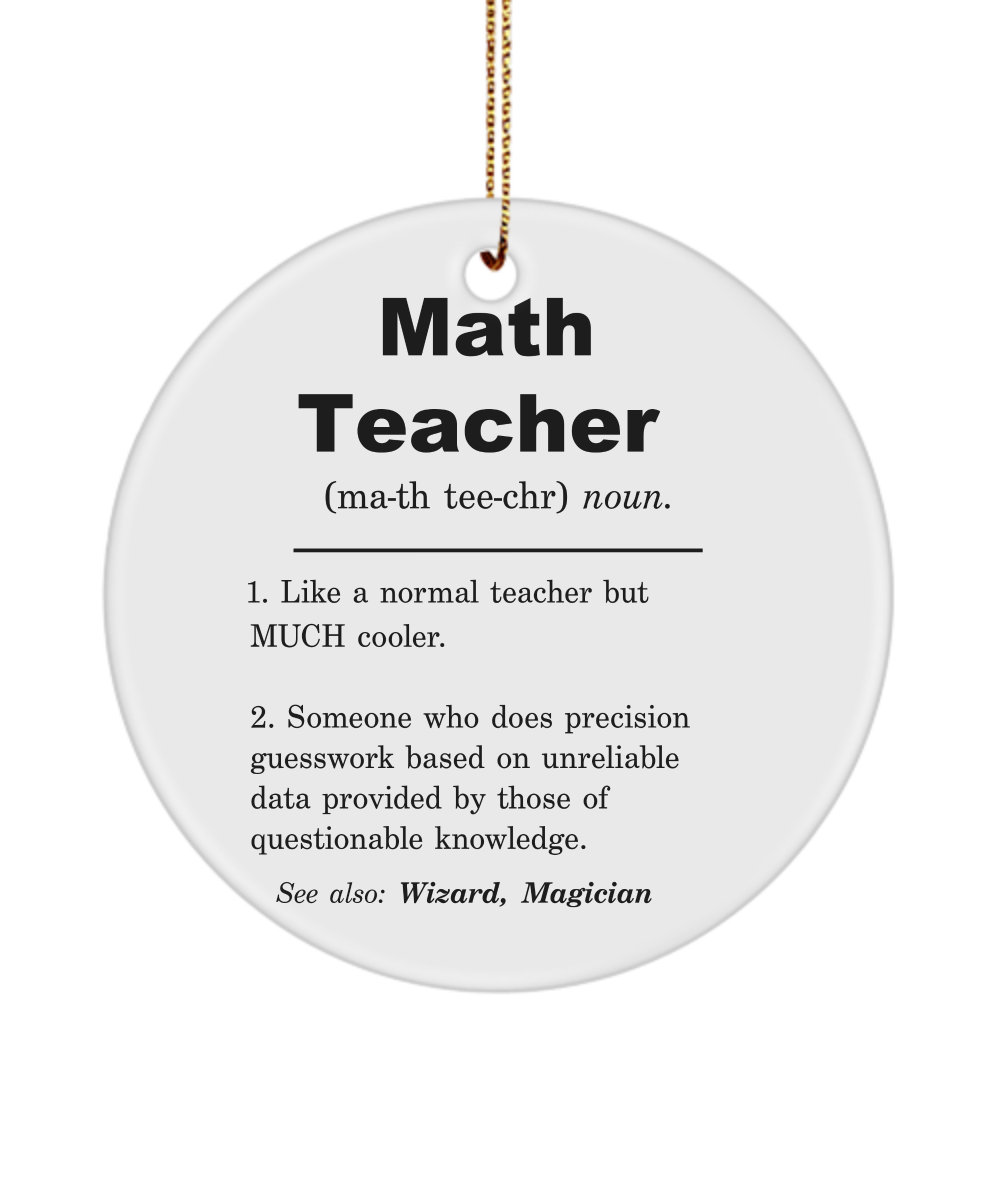 Math Teacher Gift, Math Teacher Ornament, Best Math Teacher, Math ...
