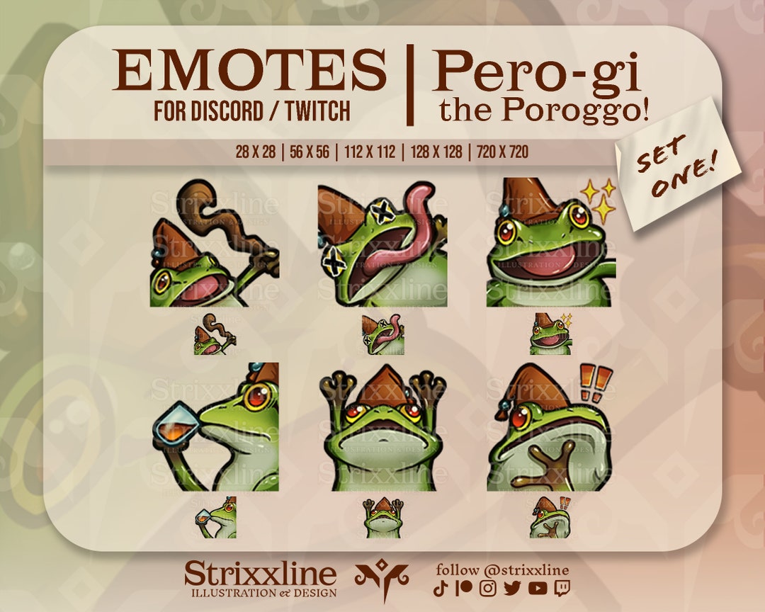 FFXIV Poroggo Emotes pero-gi Wizard Frog Familiar Emotes for Twitch ...