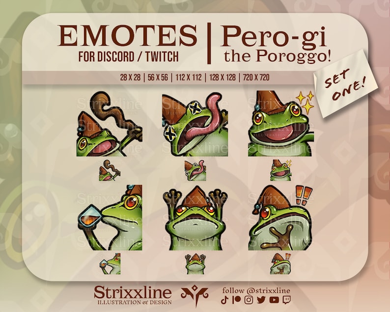 FFXIV Poroggo Emotes pero-gi Wizard Frog Familiar Emotes for Twitch ...