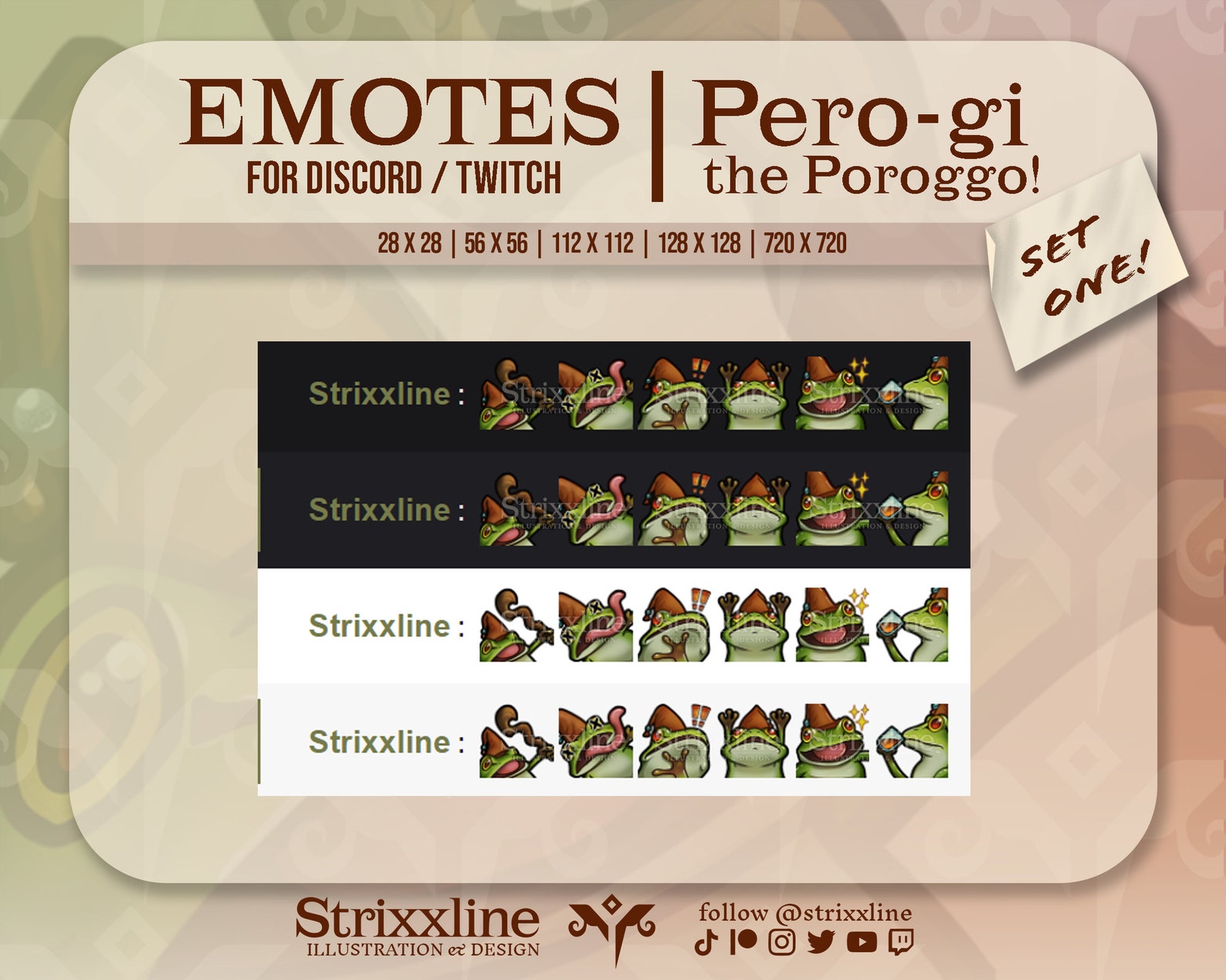 FFXIV Poroggo Emotes pero-gi Wizard Frog Familiar Emotes for Twitch ...