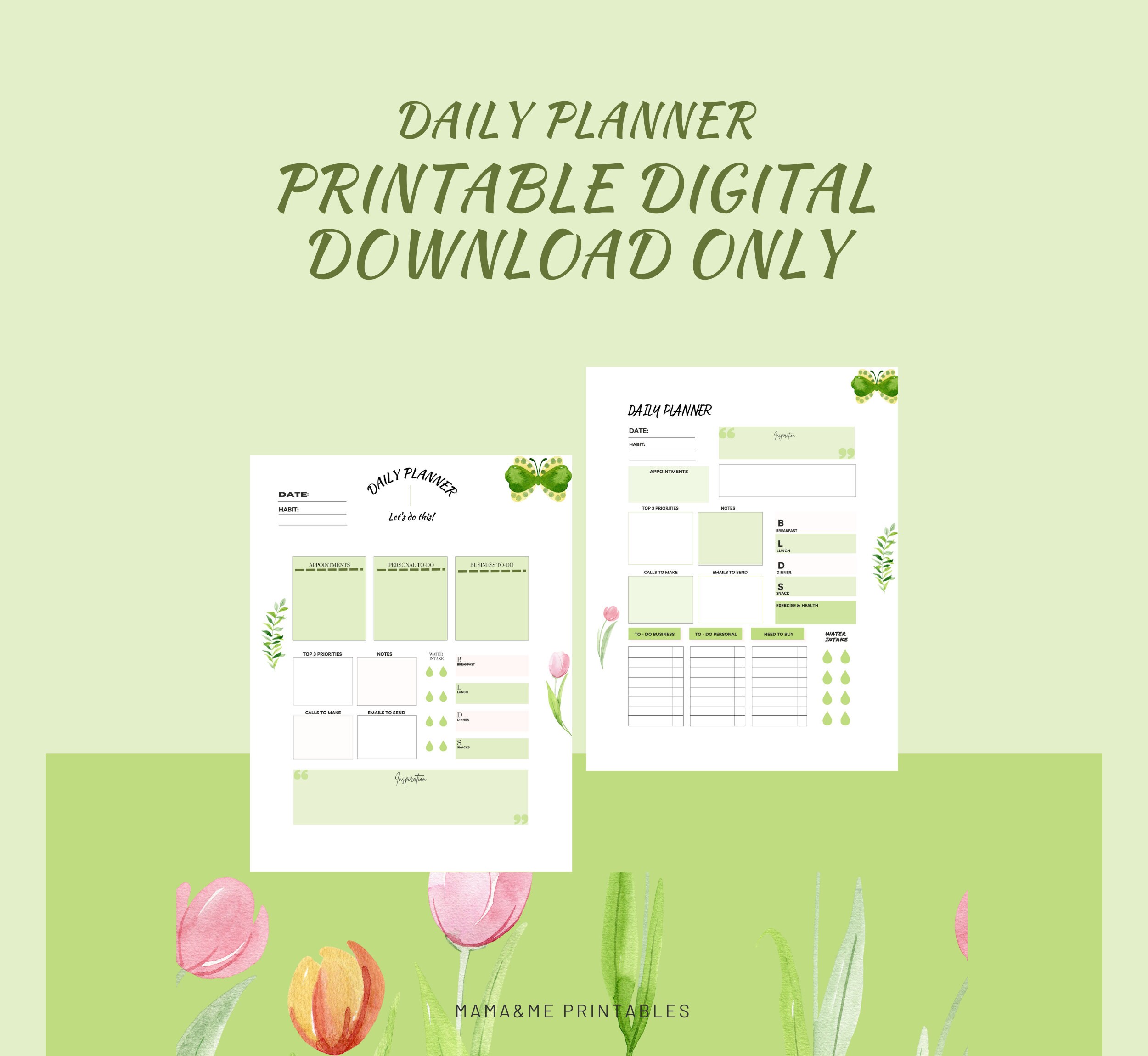 Spring Flower Daily Planner - Etsy