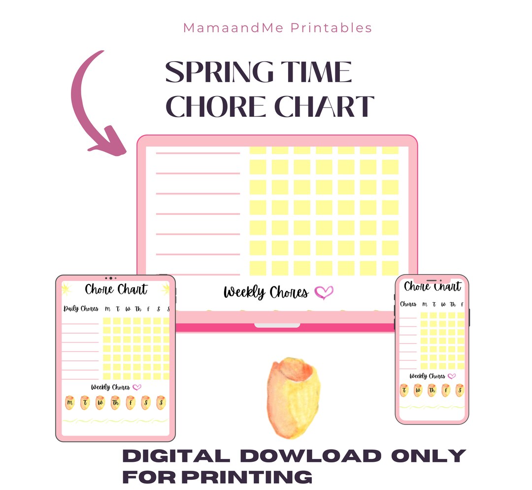 Spring Time Chore Chart Printable - Etsy