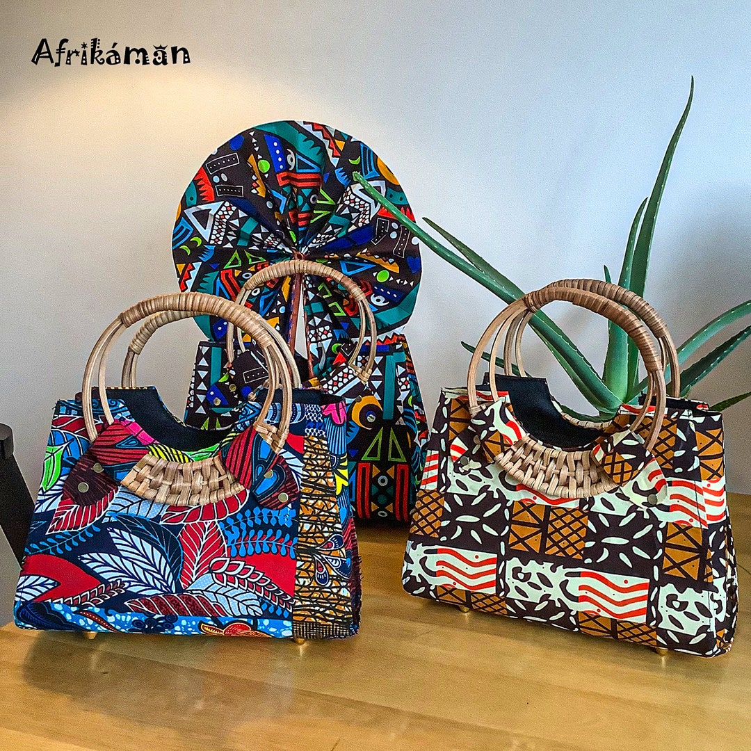 Women African Handbag With Hand Fan Small Size - Etsy