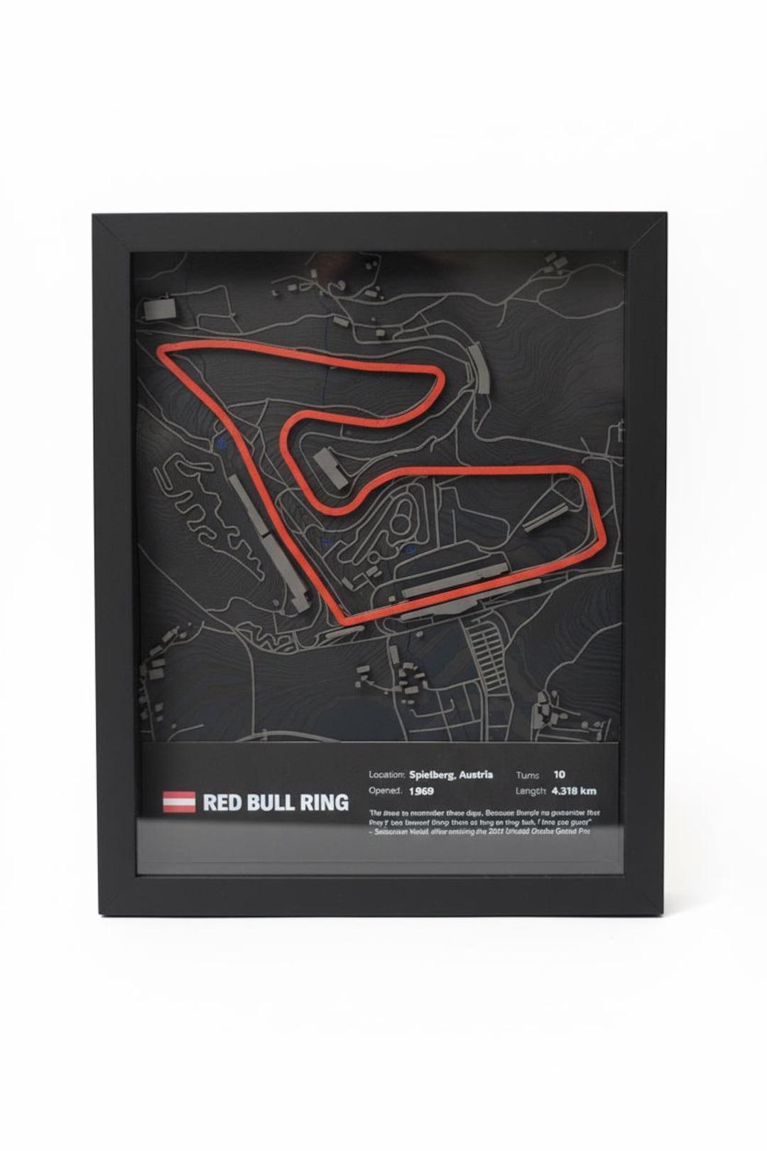 3D Printed Red Bull Ring F1 Track Map: Framed Motorsport Wall Art - Etsy
